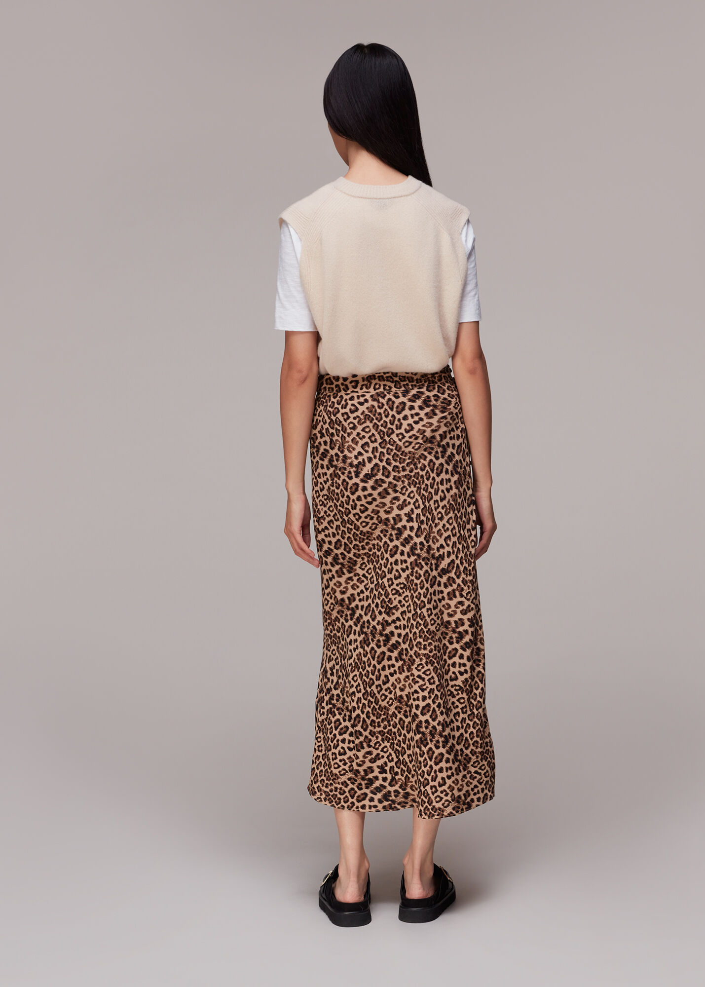 Leopard Print Jungle Cheetah Button Skirt | WHISTLES