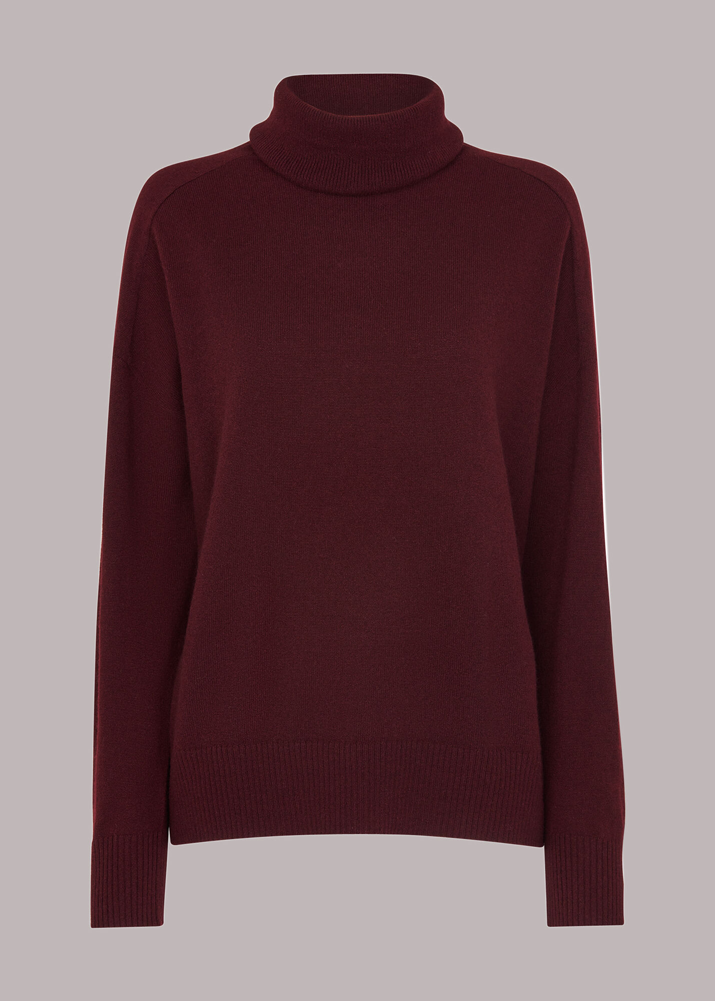 Shop the Burgundy Cashmere Roll Neck Jumper at Whistles