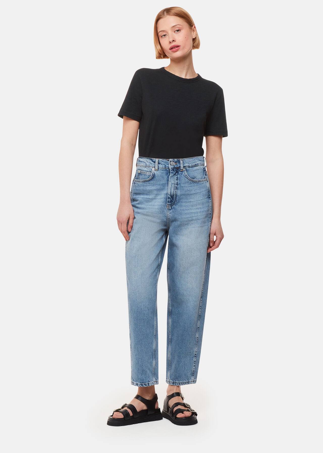 Emily Black Short Sleeve T-Shirt | 100% Cotton | Whistles