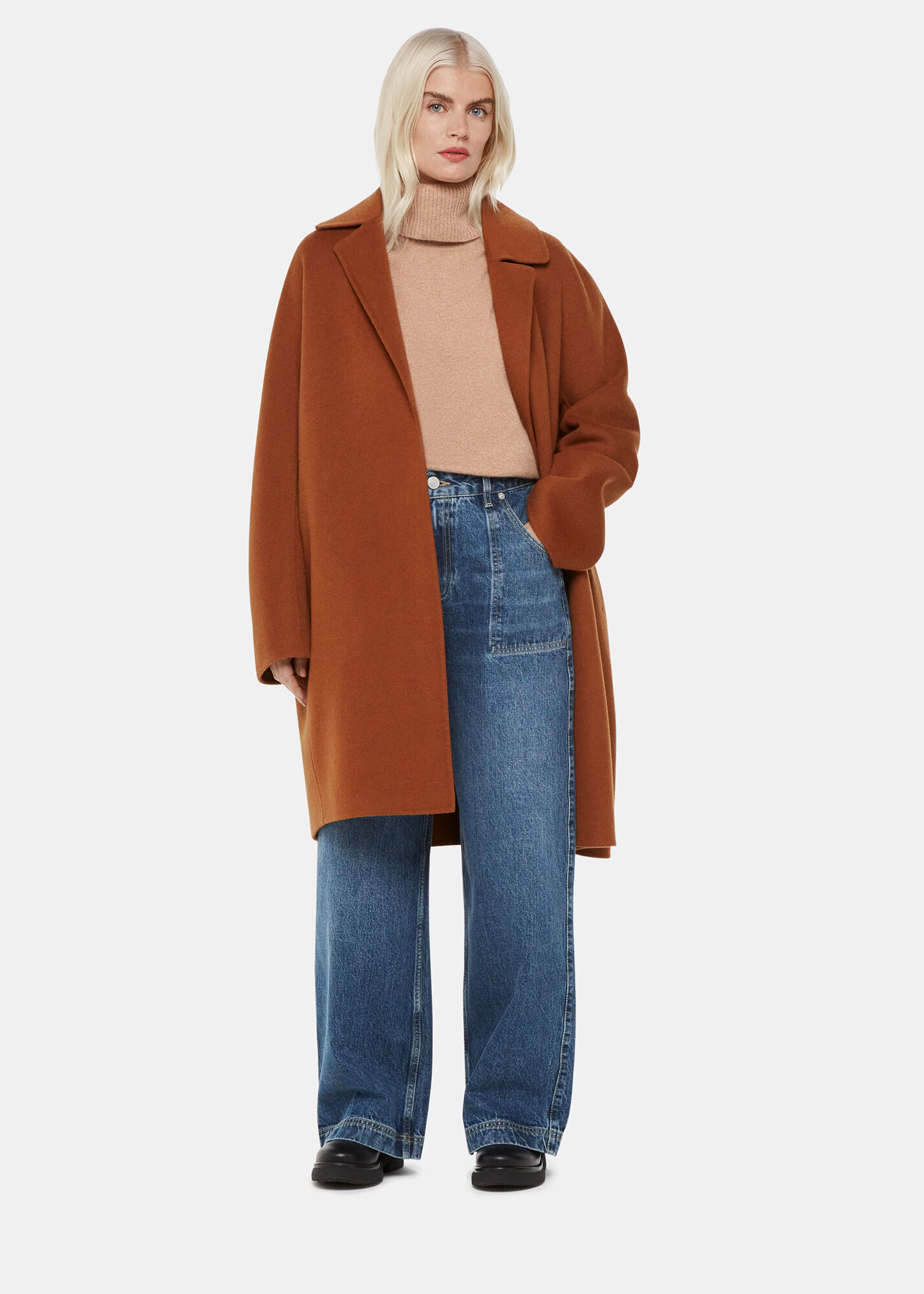 Camel Cashmere Roll Neck | WHISTLES | Whistles AU