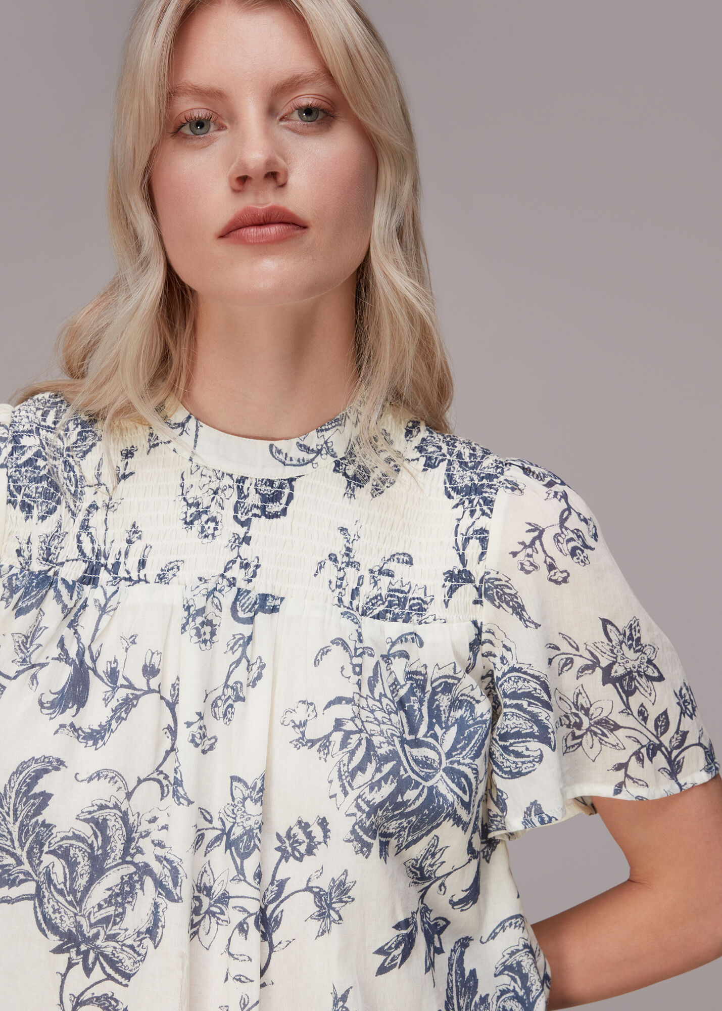 Multicolour Contemporary Floral Blouse | WHISTLES | Whistles UK