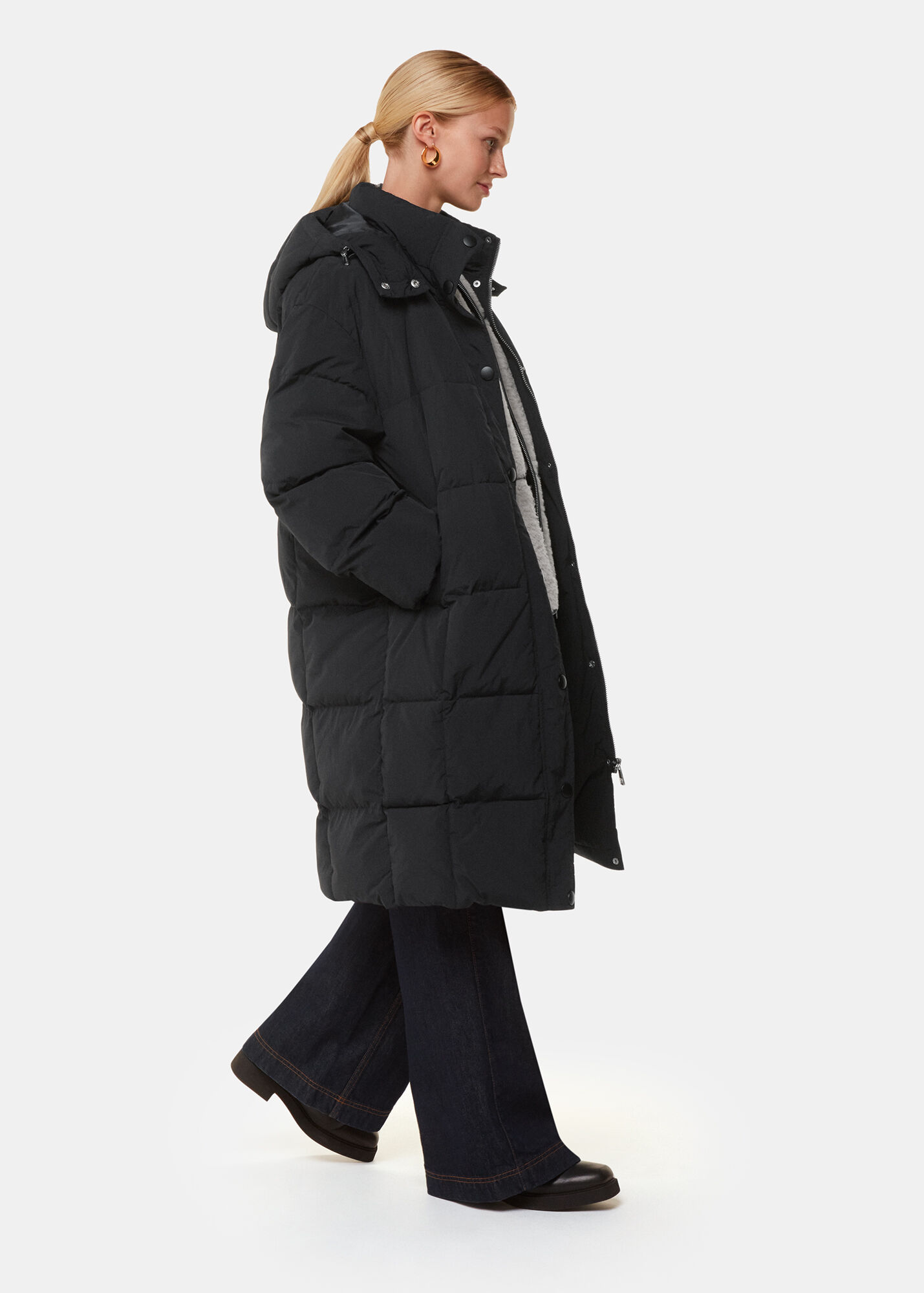 Black Una Puffa Coat | WHISTLES | Whistles AU