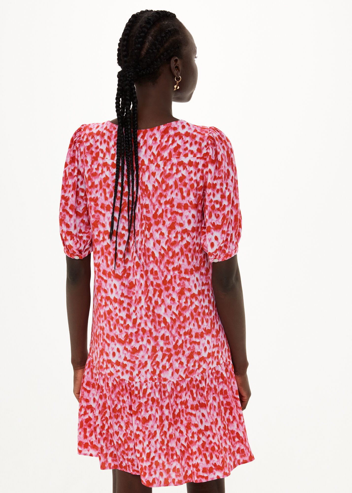 Pink/Multi Blurred Strokes Flippy Dress | WHISTLES | Whistles UK