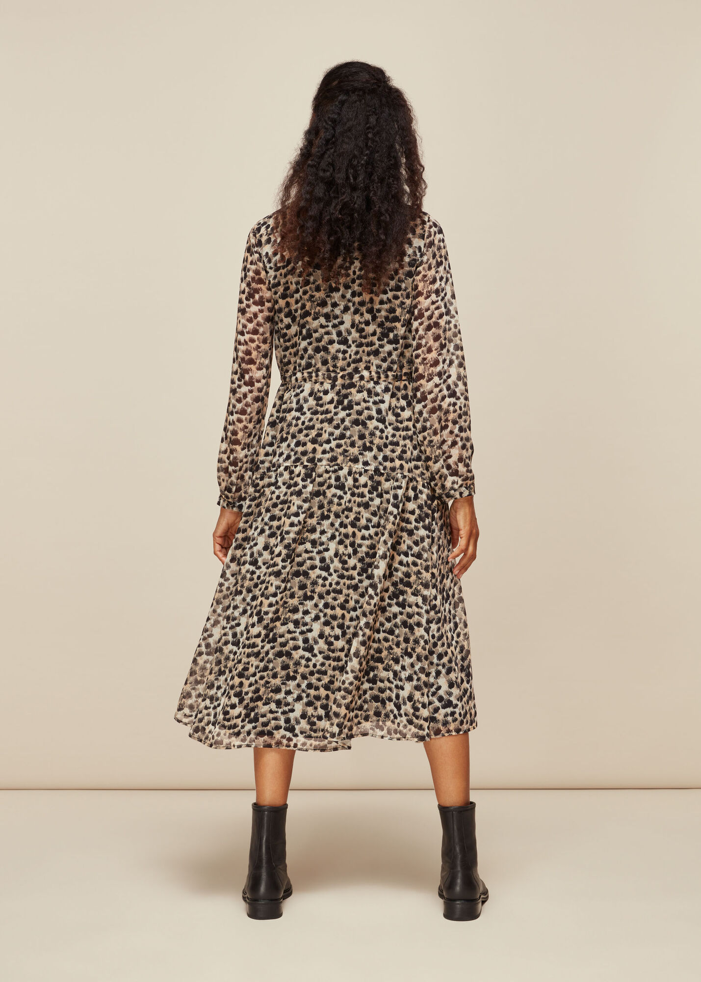 Multicolour Brushmark Animal Print Dress | WHISTLES | Whistles UK