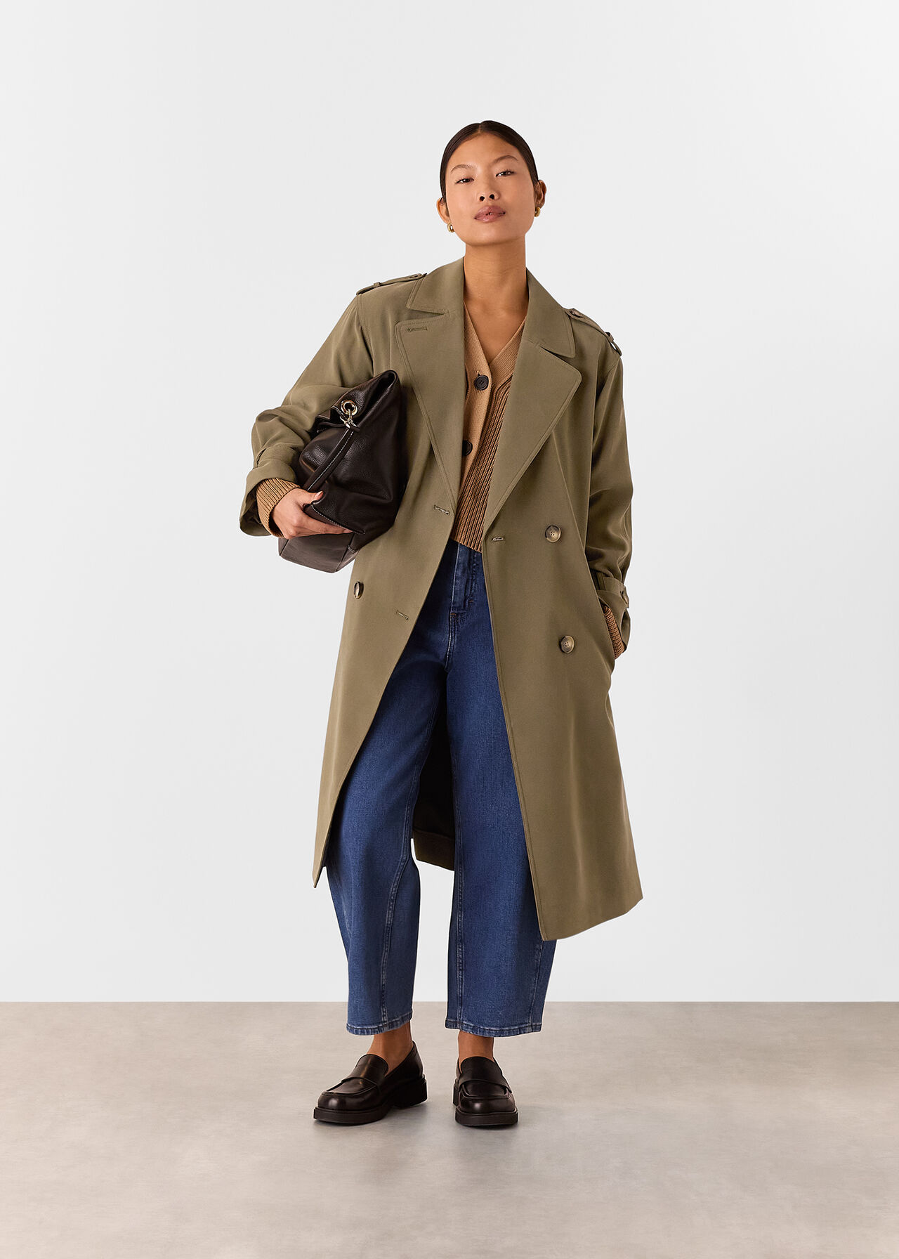 Khaki Riley Trench Coat | WHISTLES