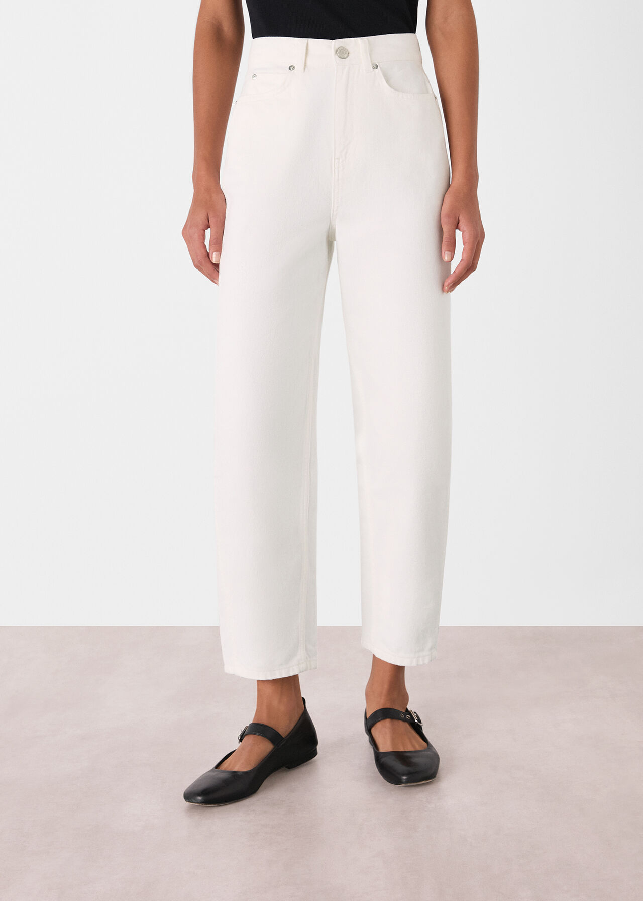 White Authentic Barrel Jean | WHISTLES | Whistles UK