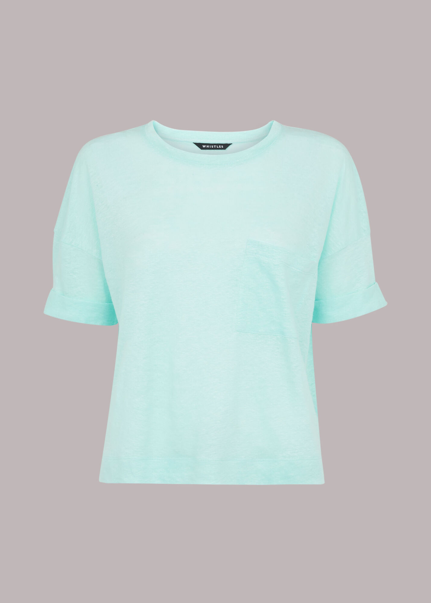 Turquoise Linen Pocket Top | WHISTLES | Whistles UK