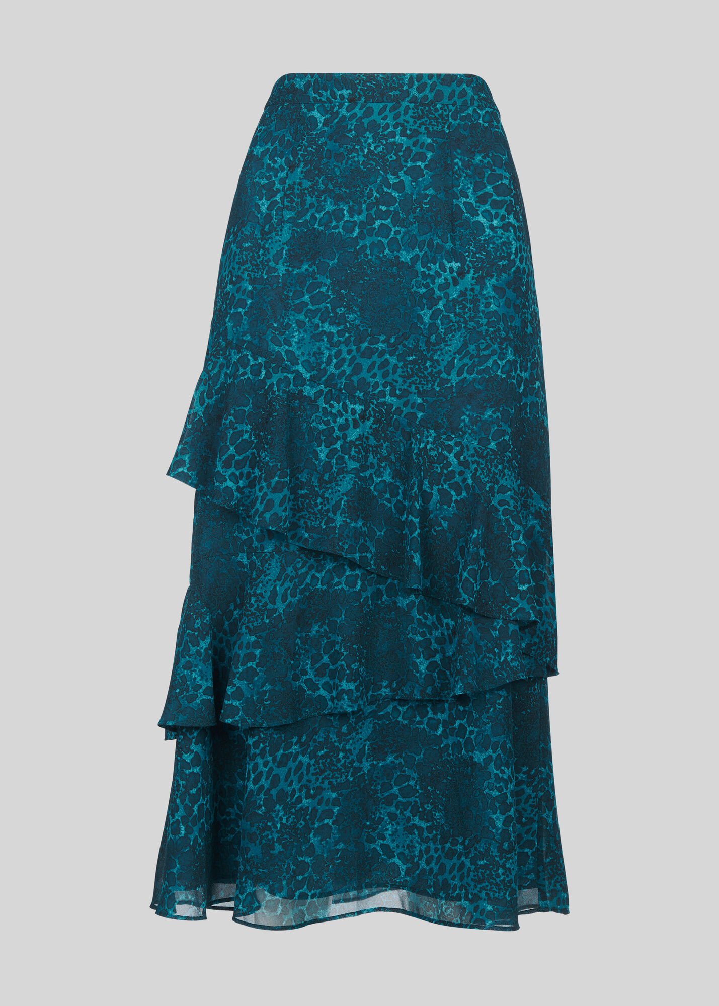 Teal Big Cat Tiered Skirt | WHISTLES | Whistles UK