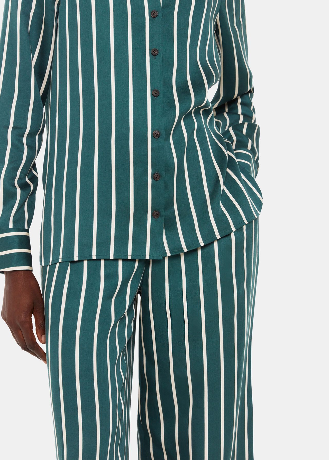 Green/Multi Alex Stripe Shirt | WHISTLES