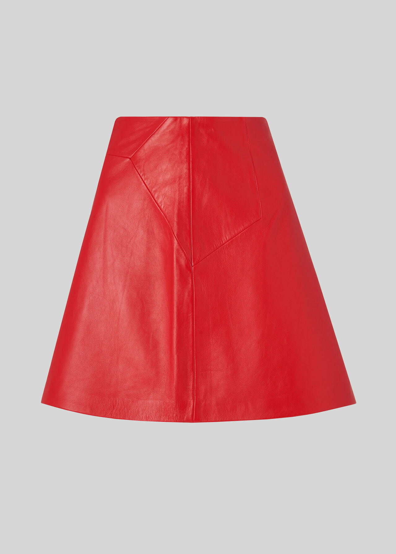 Red Leather A Line Skirt | WHISTLES