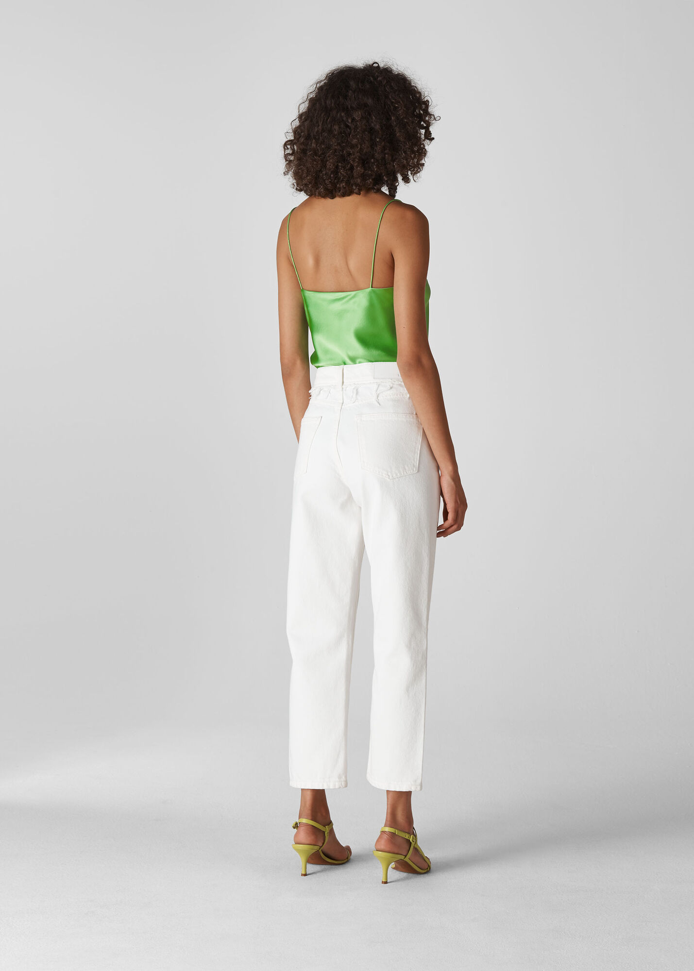 Lime Silk Satin Cami Top | WHISTLES | Whistles UK