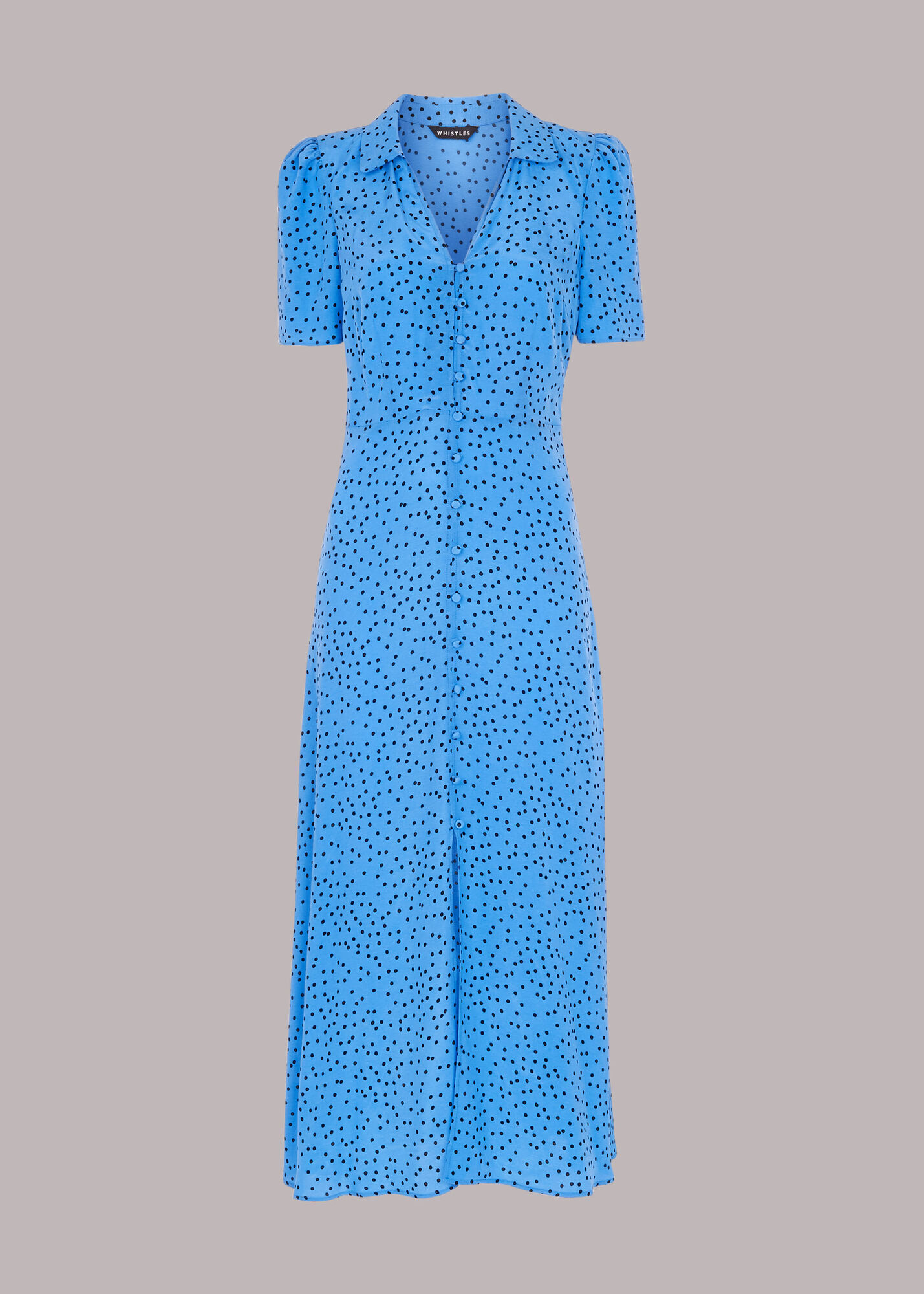 Blue/Multi Rowan Irregular Spot Dress | WHISTLES | Whistles UK