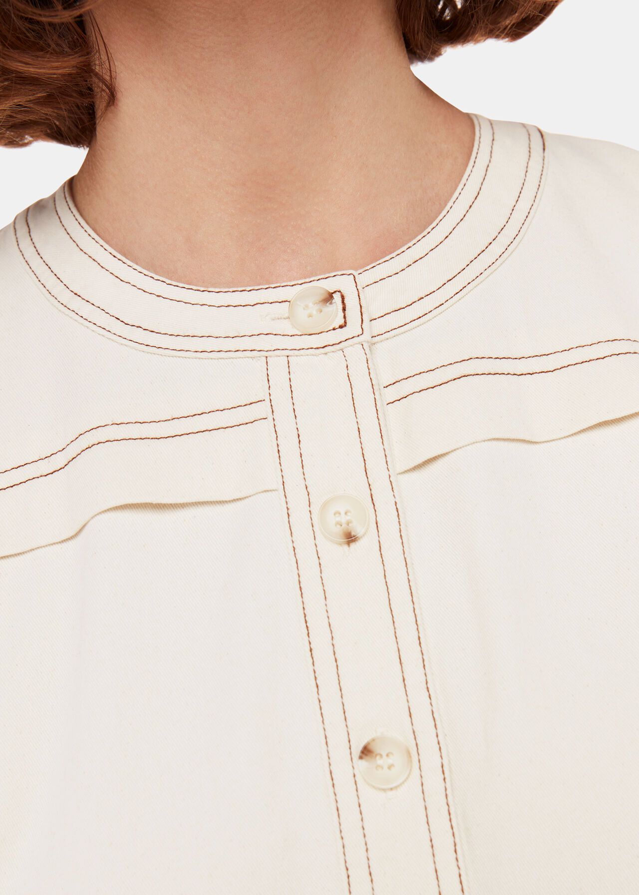 Ivory Alana Denim Jumpsuit | WHISTLES