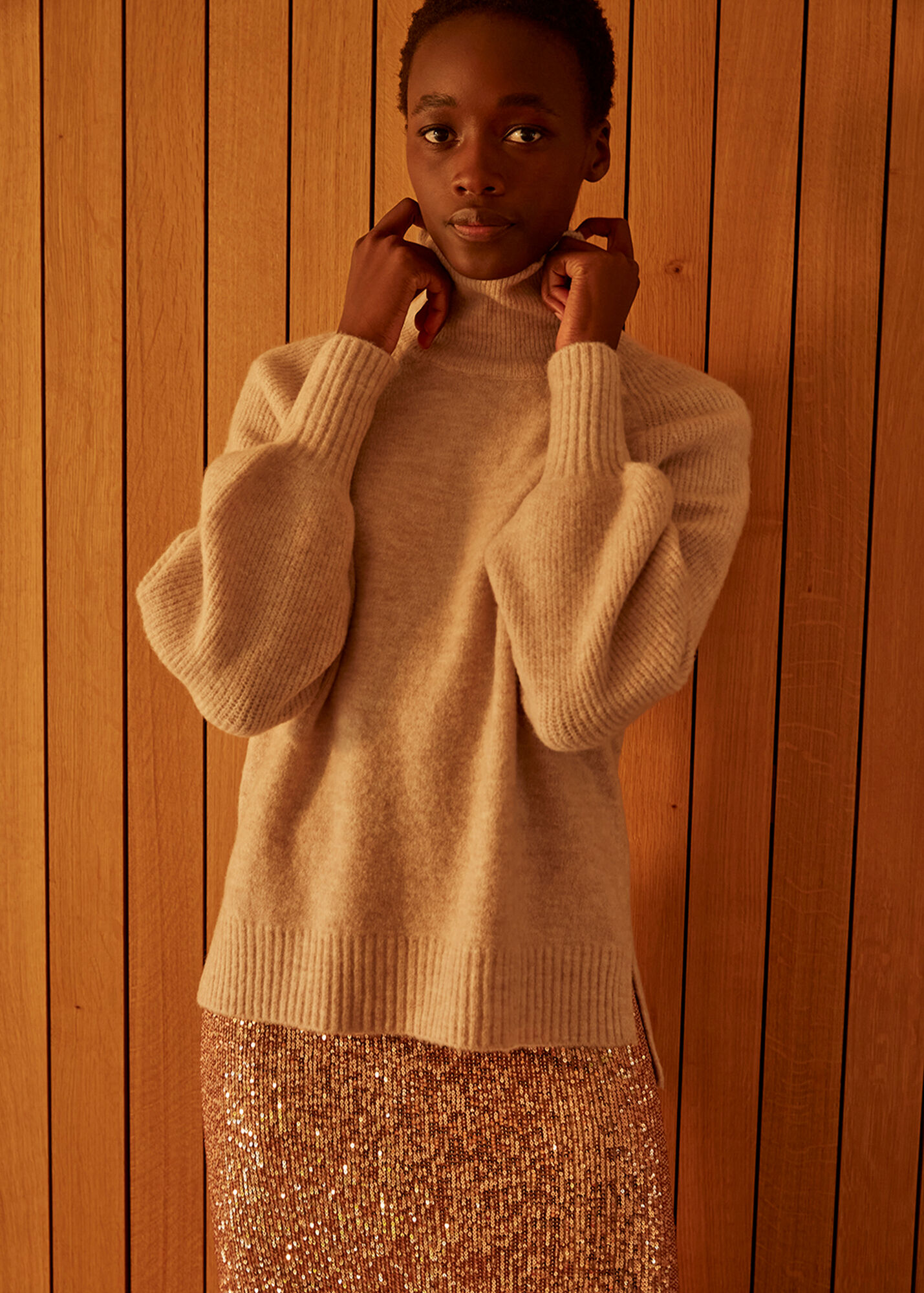 Oatmeal Full Sleeve Knitted Jumper | WHISTLES | Whistles UK