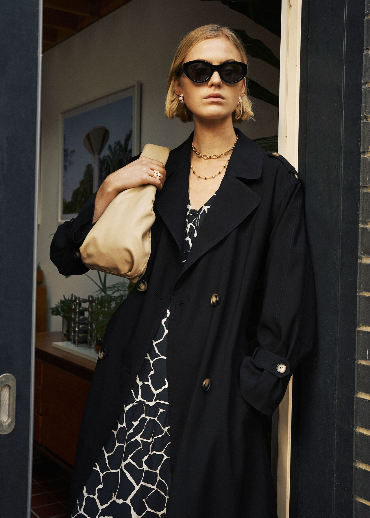 Black Riley Trench Coat | WHISTLES | Whistles