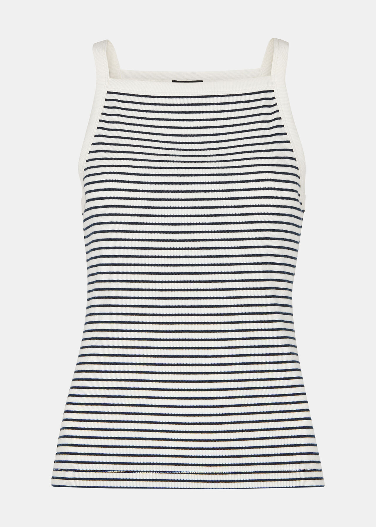 Ivory/Multi Straight Neck Stripe Vest | WHISTLES | Whistles ROW