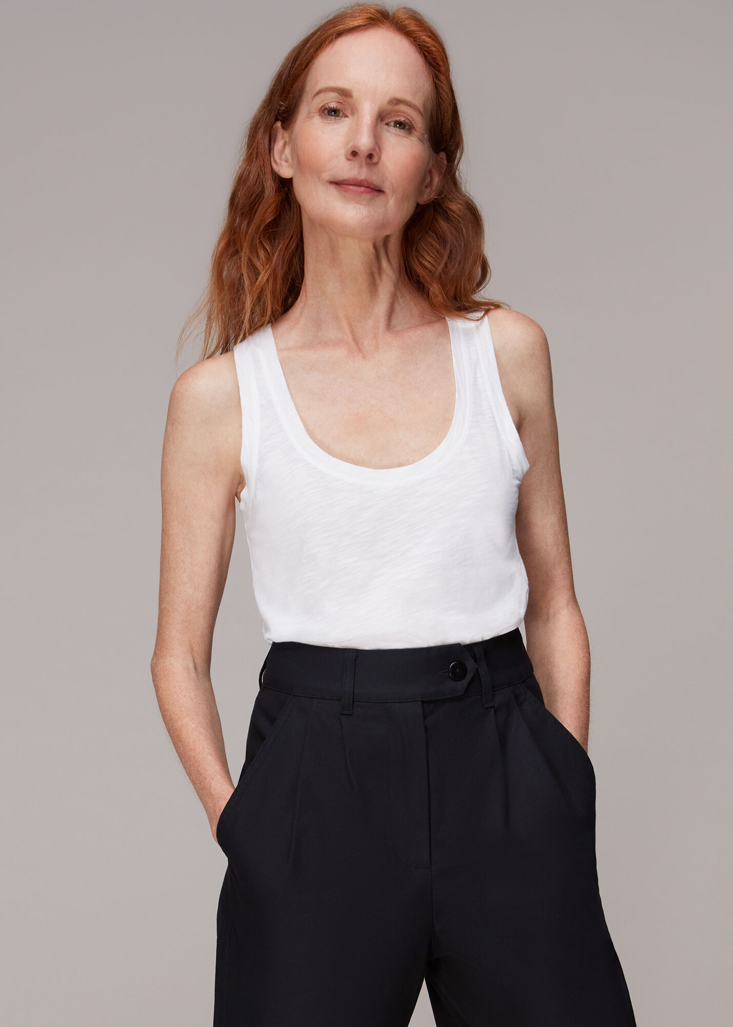 Black Robyn Cotton Trouser | WHISTLES | Whistles UK