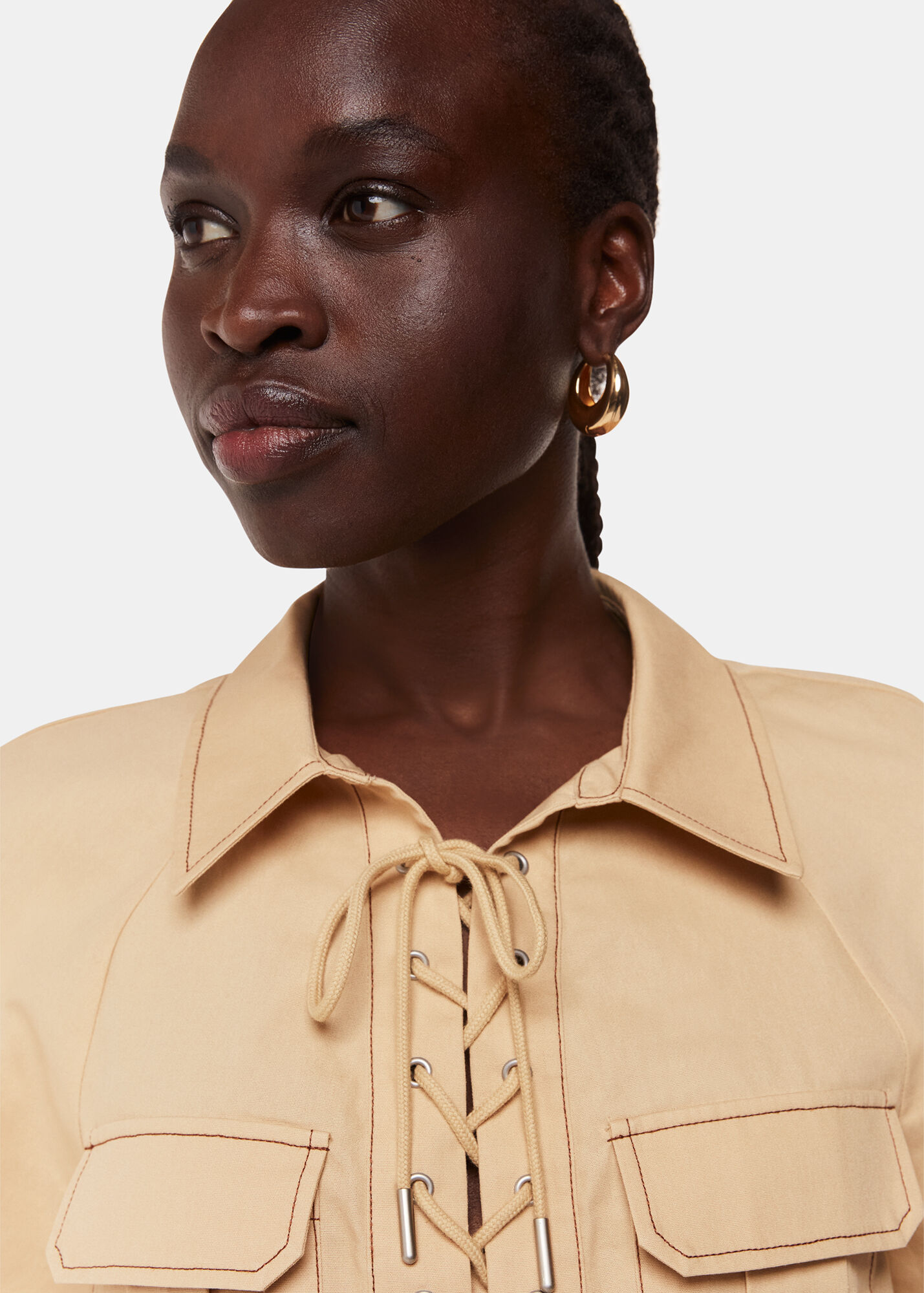 Beige Ella Safari Dress | WHISTLES | Whistles UK