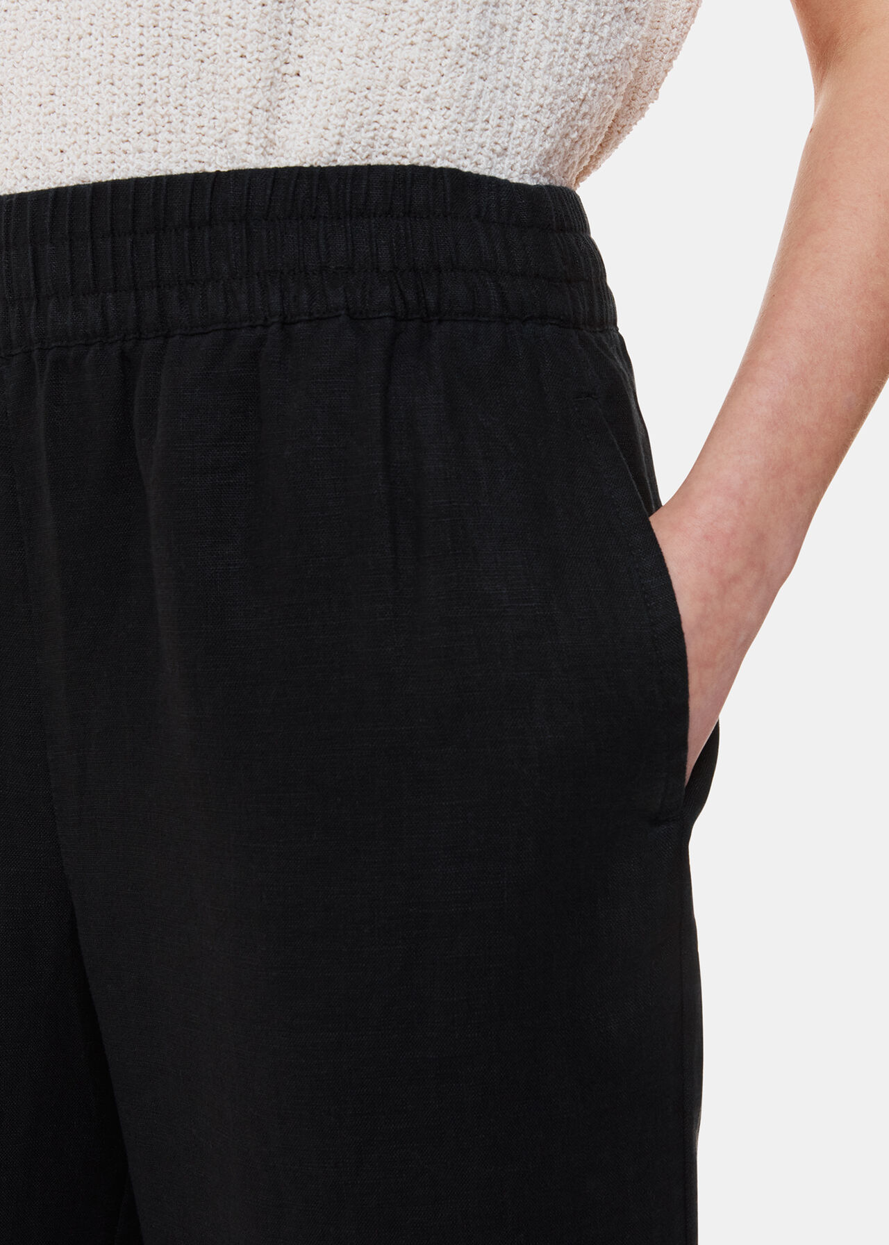 Black Linen Pocket Trouser | WHISTLES | Whistles UK