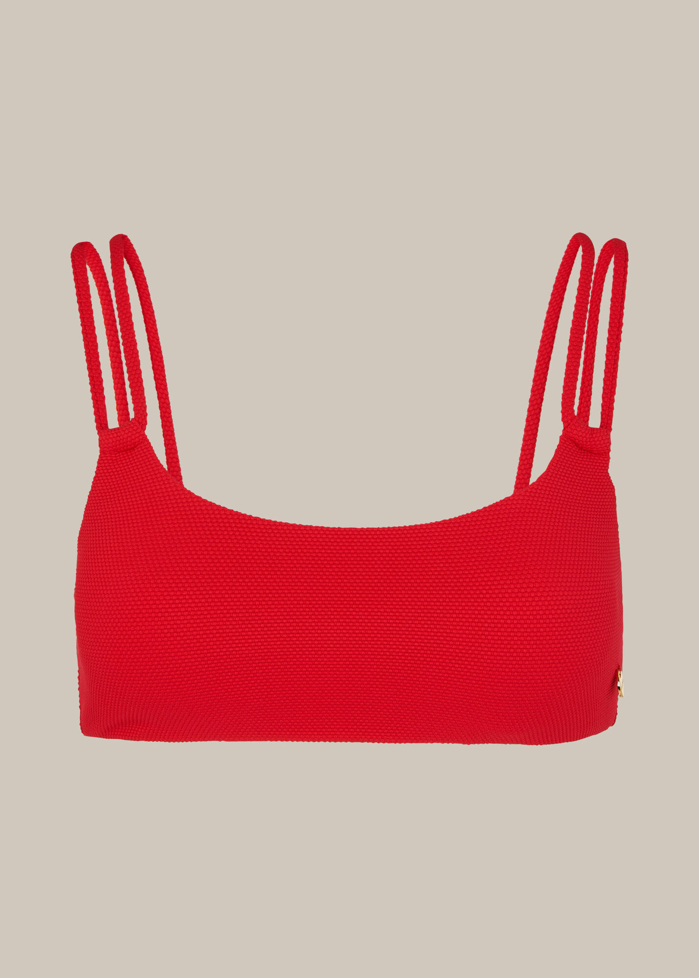 Red Double Strap Bikini Top | WHISTLES | Whistles UK