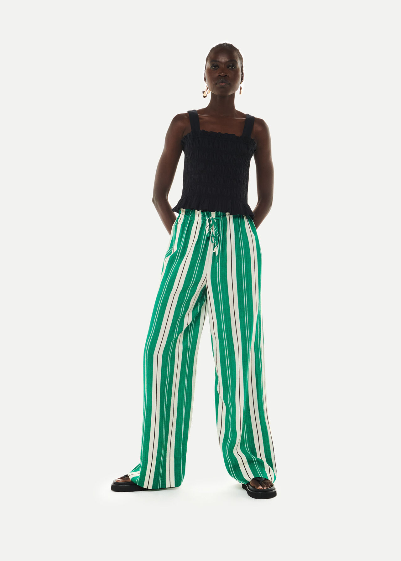 Green/Multi Bridget Maxi Stripe Trouser | WHISTLES