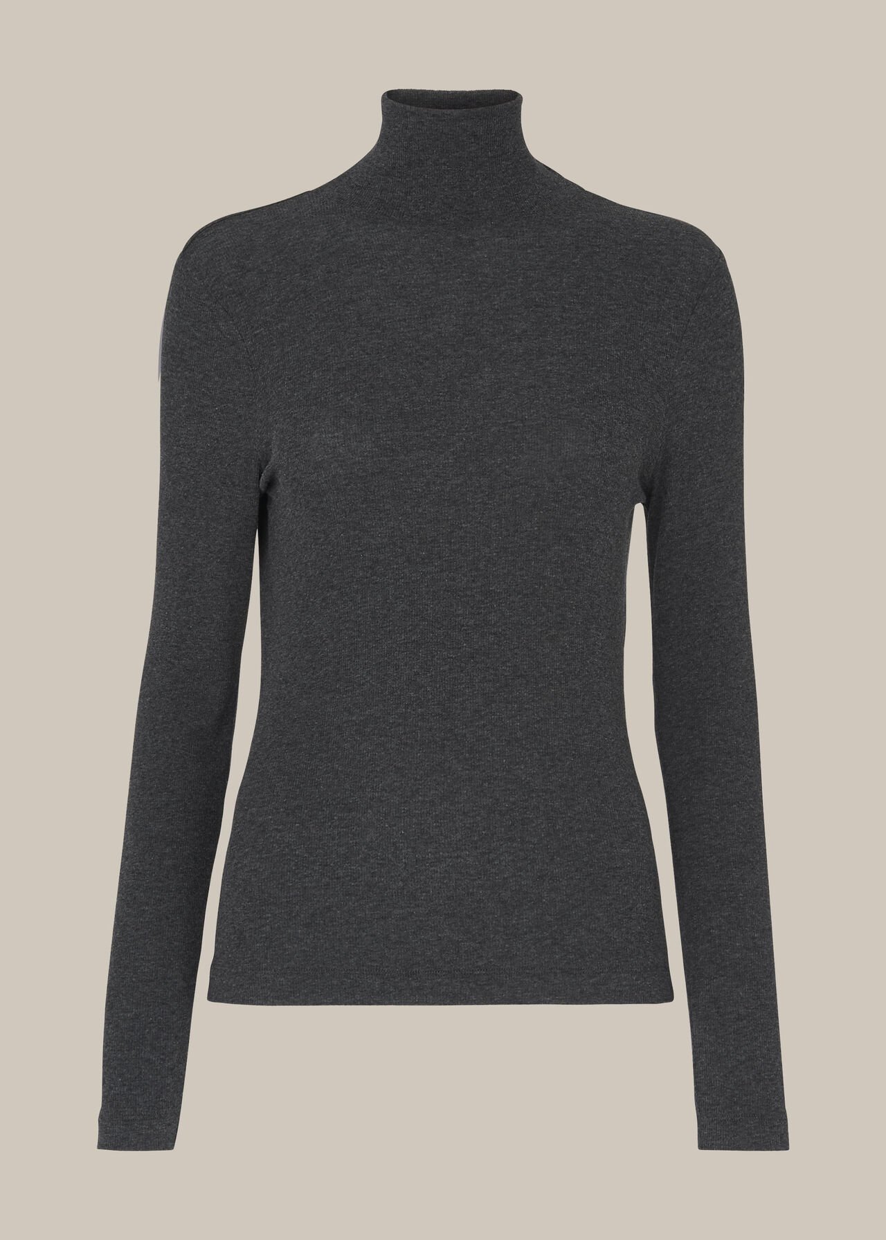 Dark Grey Essential Ribbed Polo Whistles
