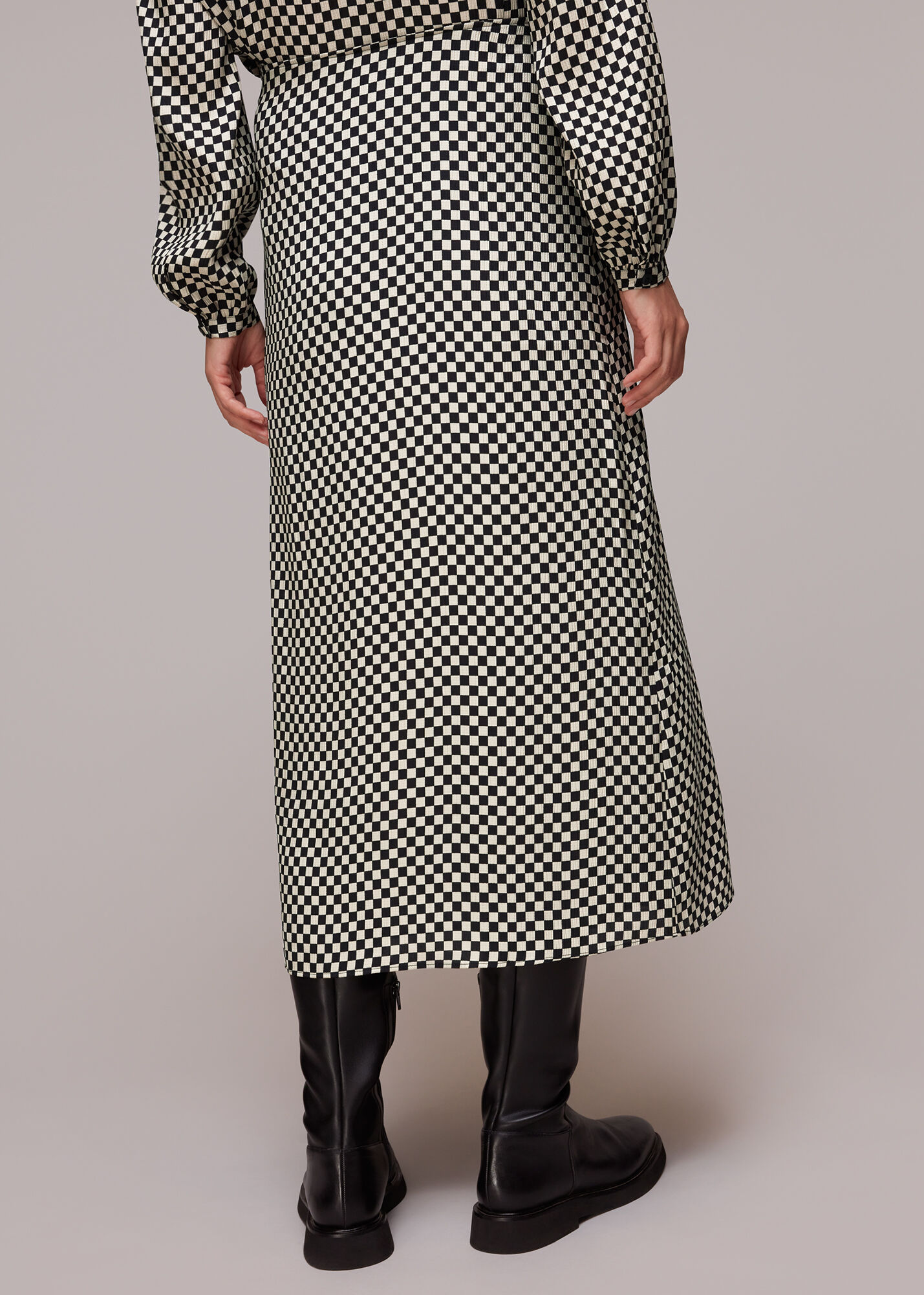 Black/Multi Lola Checkerboard Skirt | WHISTLES