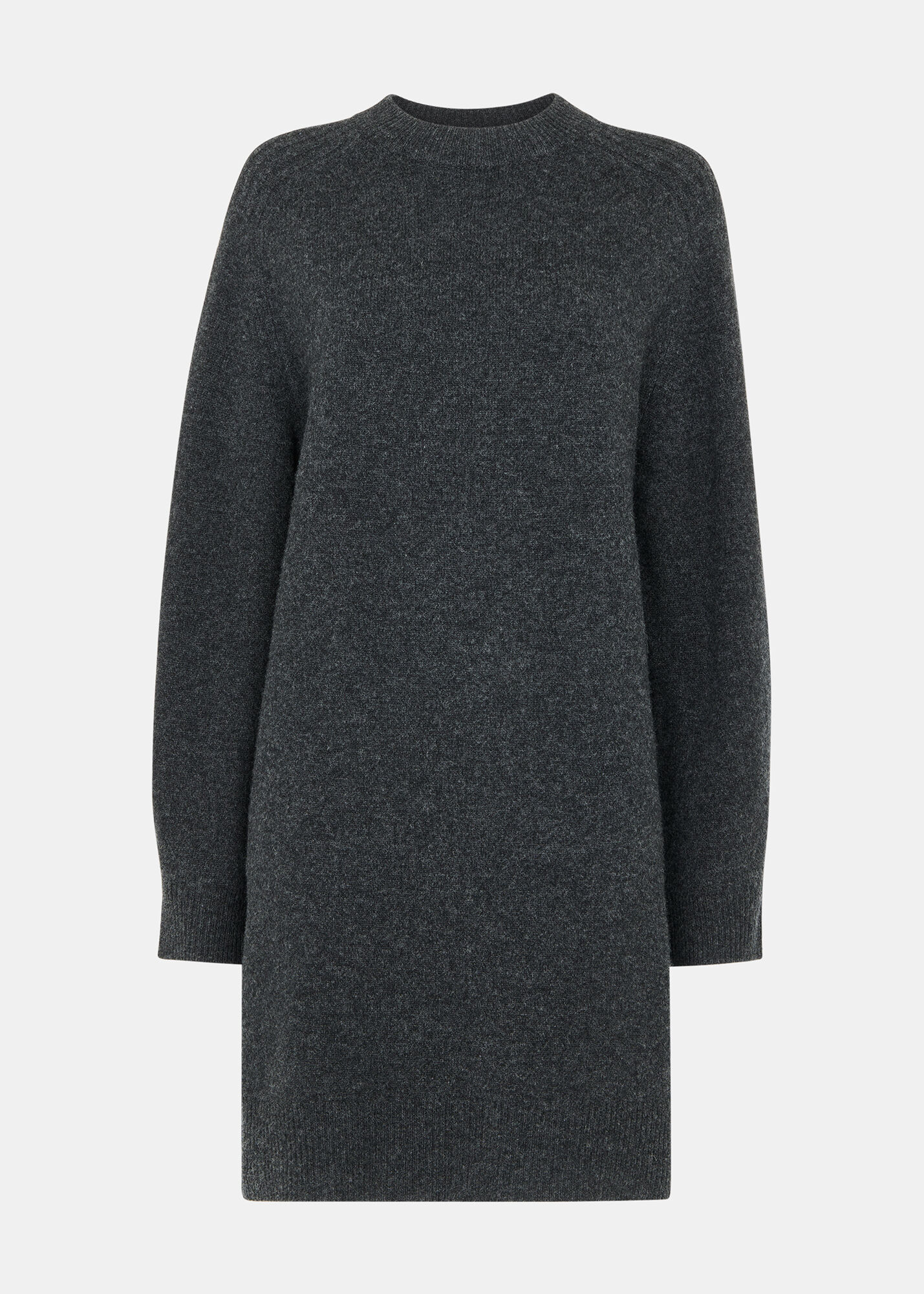 Grey Ava Round Neck Knitted Dress | WHISTLES | Whistles AU