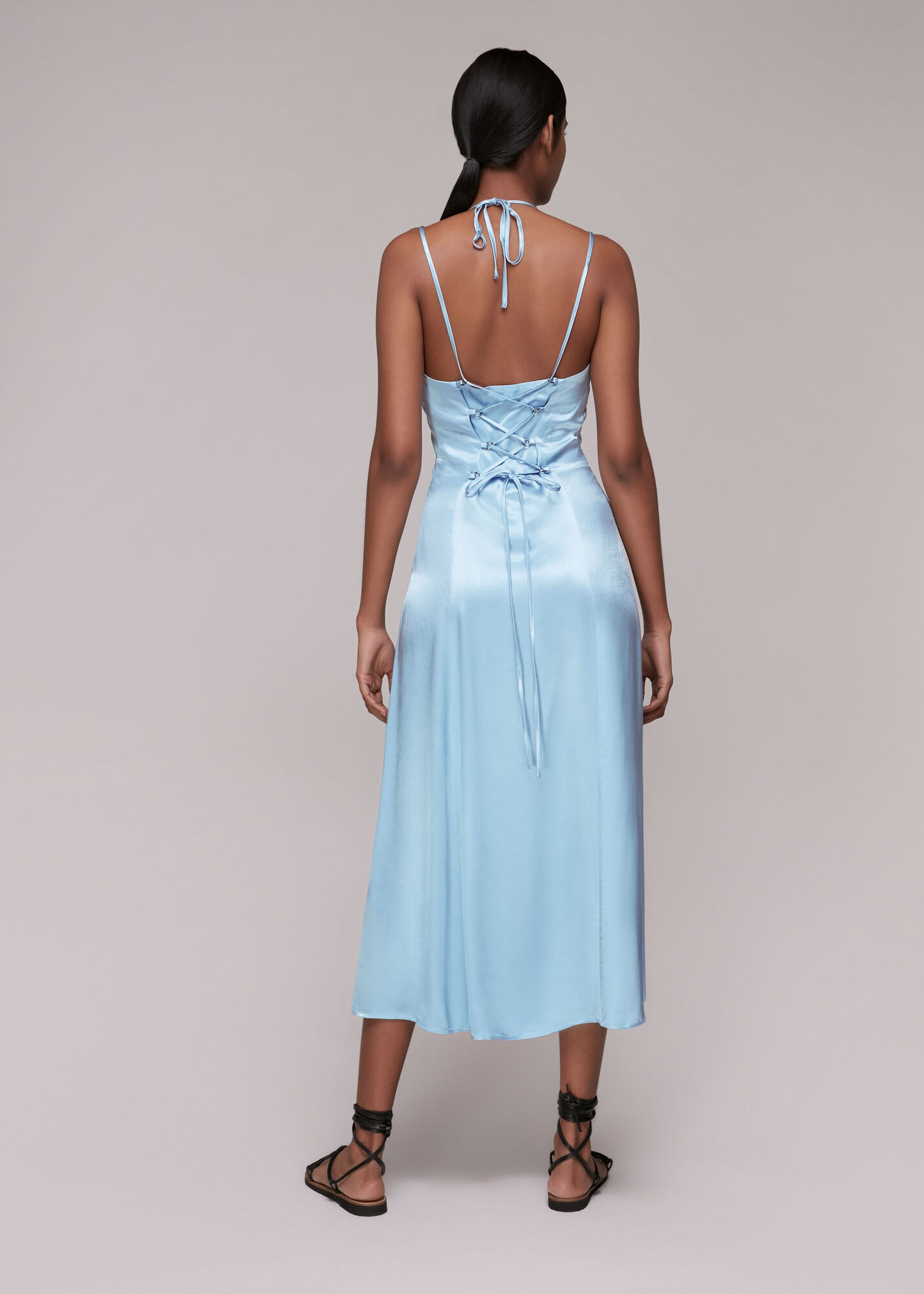 Blue Satin Cami Dress | WHISTLES | Whistles UK