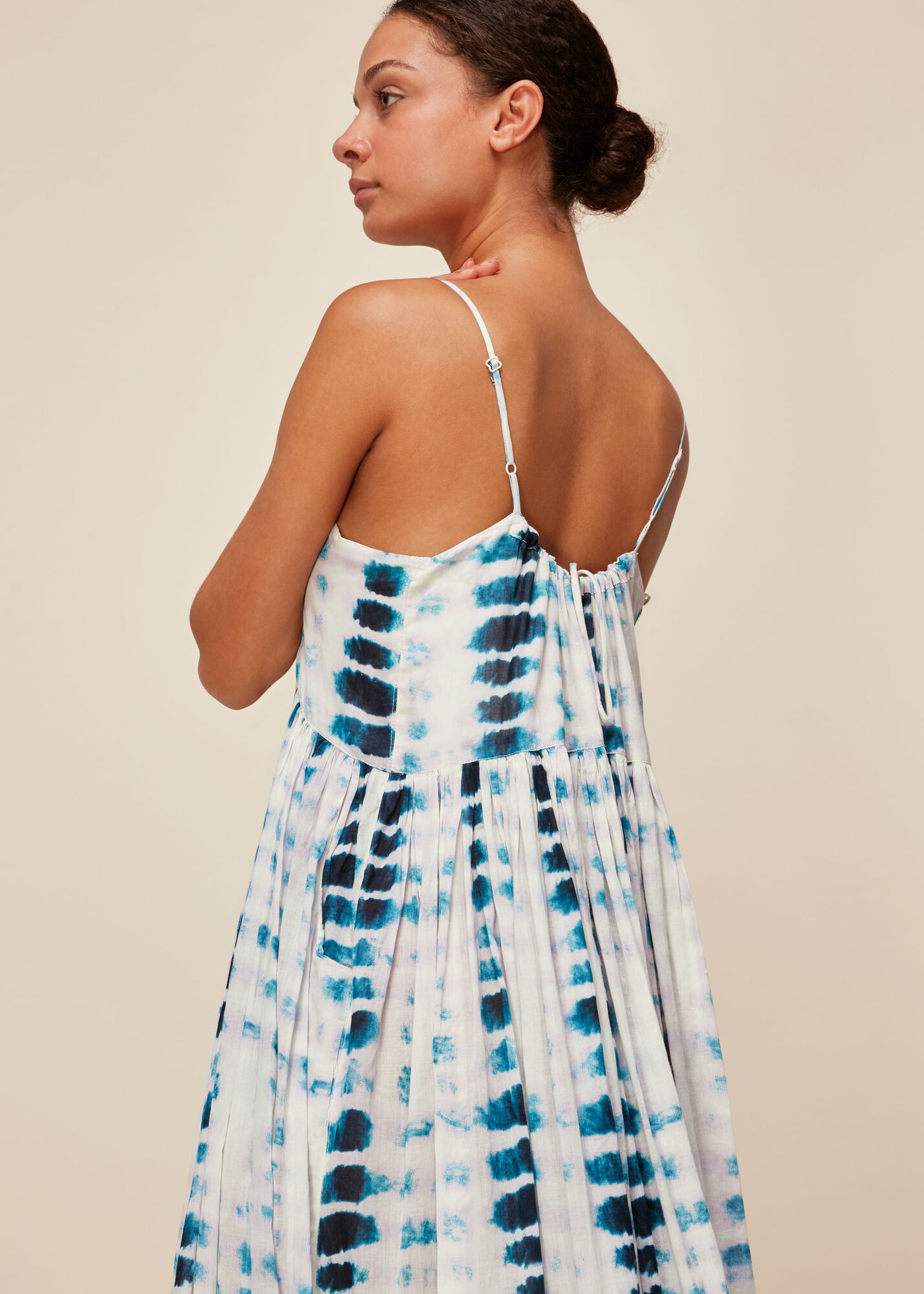 Multicolour Tie Dye Beach Carmen Dress | WHISTLES | Whistles UK