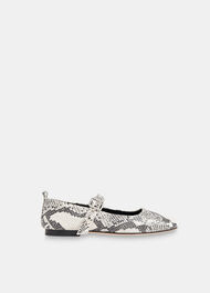 Women's Snake Print Leather Ballet Pumps | Whistles UK