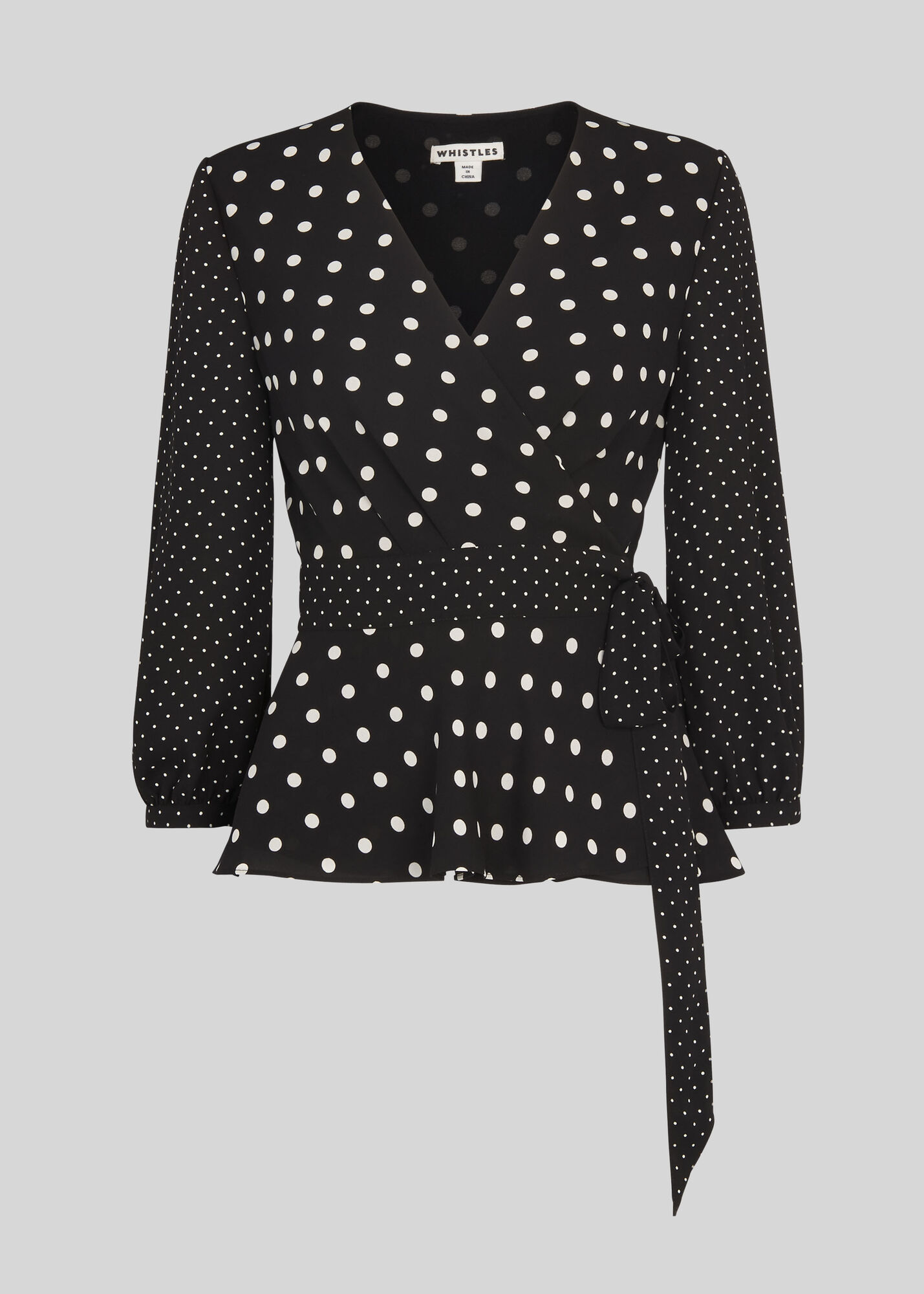 Black And White Multi Spot Print Wrap Top | WHISTLES
