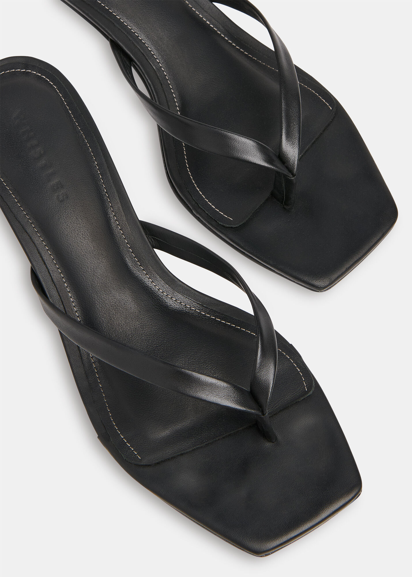 Black Toe Post Kitten Heel Mule | WHISTLES | Whistles UK