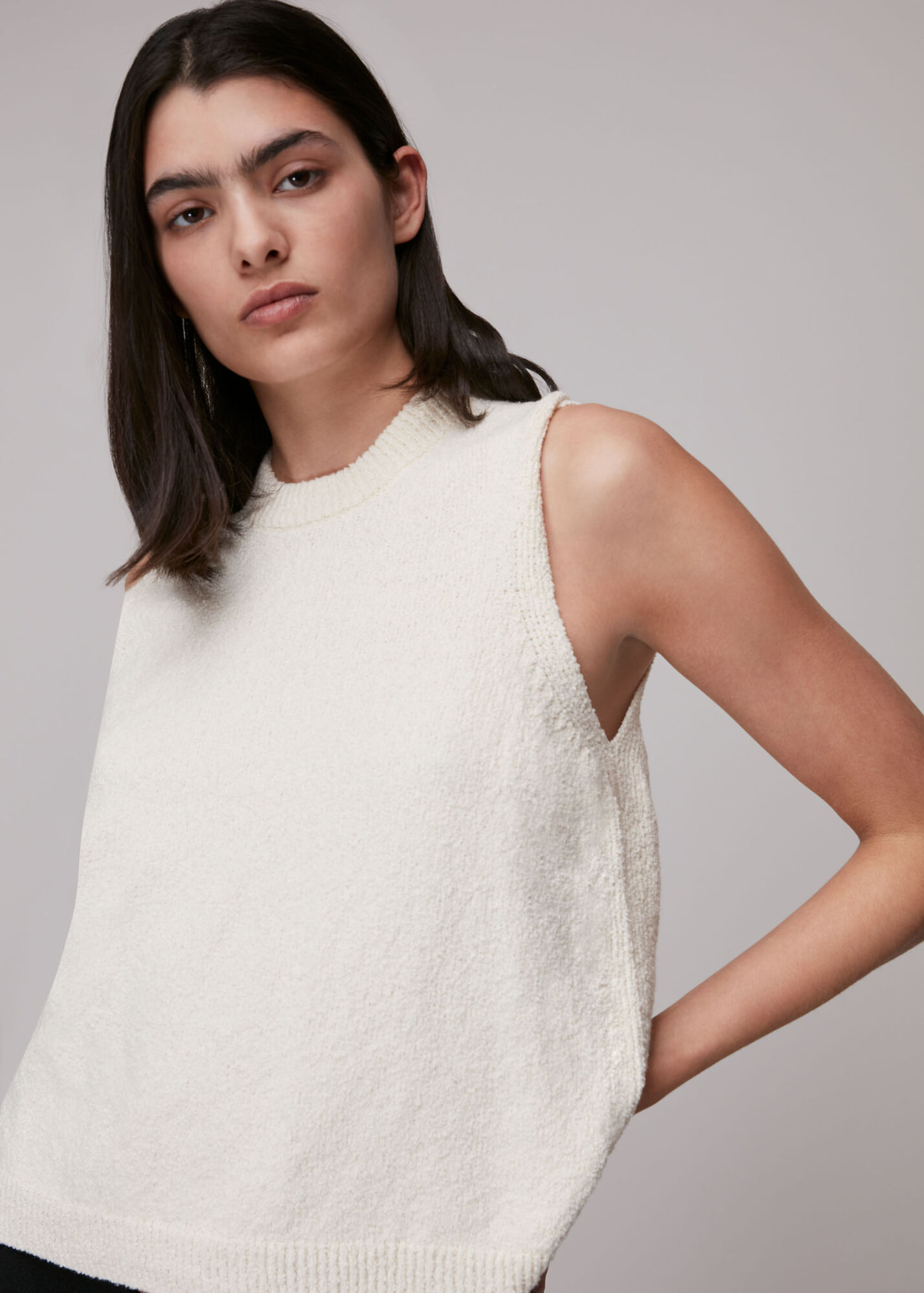 Ivory Knitted Tank Top | WHISTLES | Whistles UK
