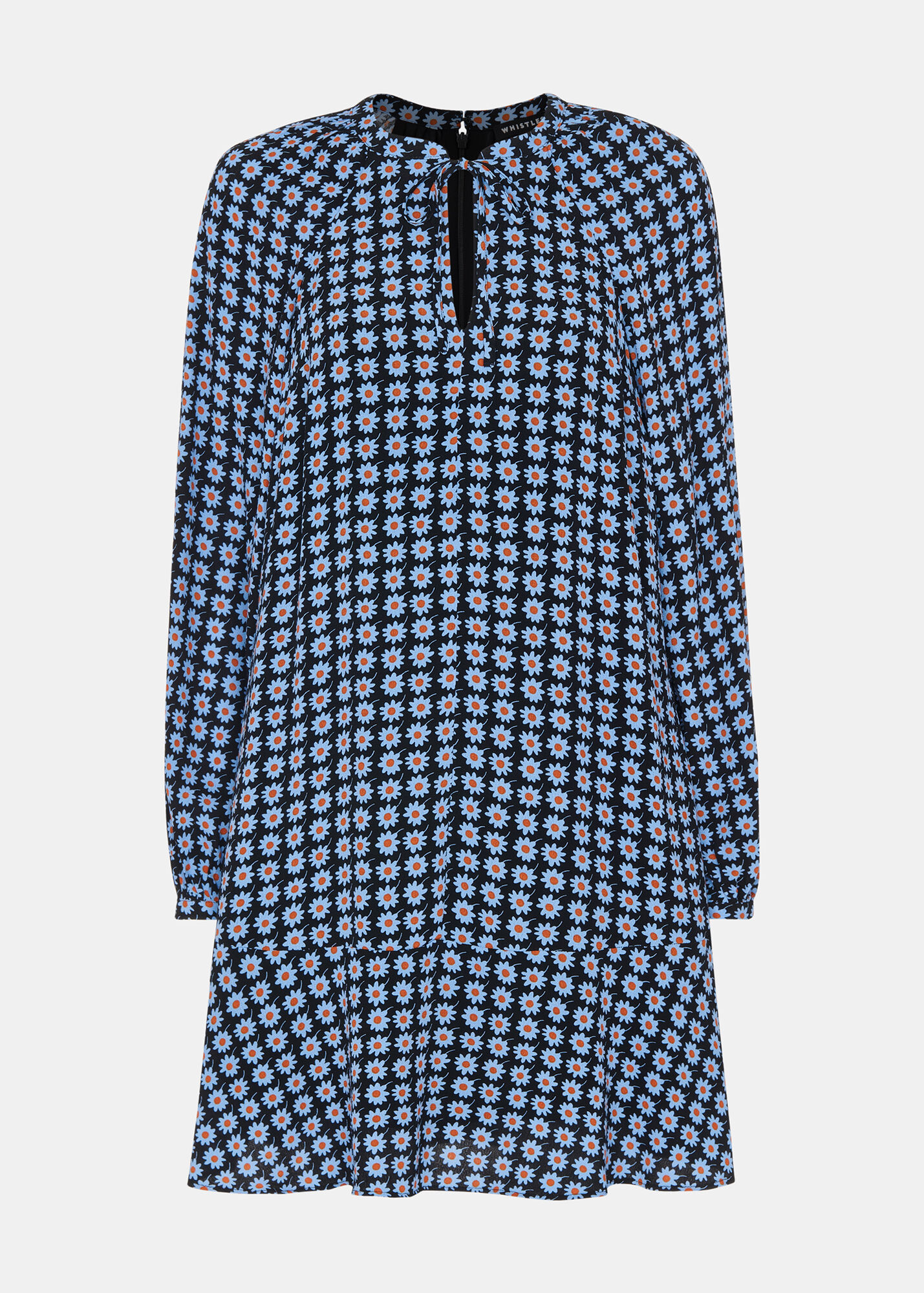 Blue/Multi Floral Dot Flippy Dress | WHISTLES | Whistles AU