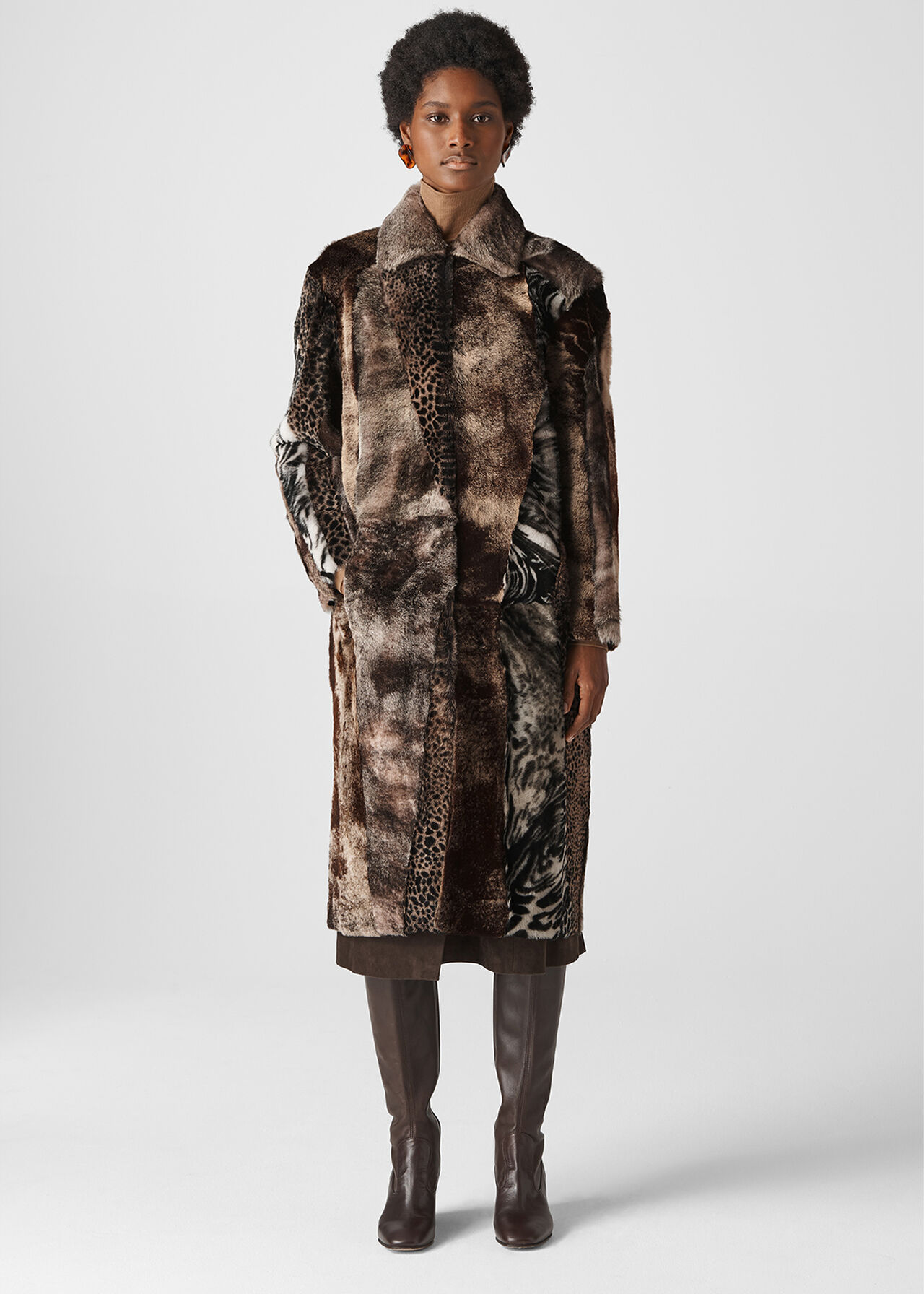 Patchwork Animal Shearling | WHISTLES | Whistles UK