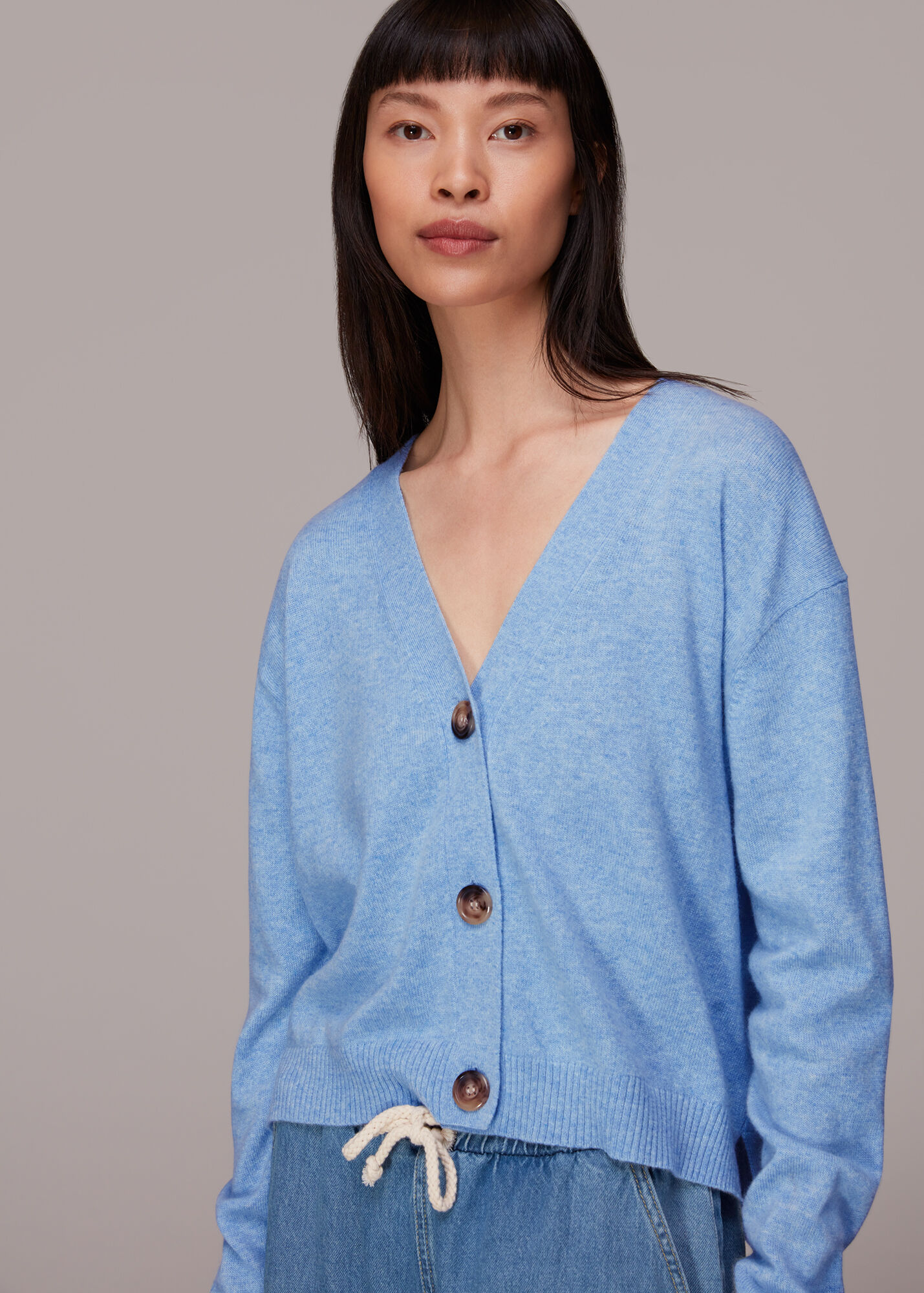 Blue Cashmere Cardigan | WHISTLES | Whistles UK