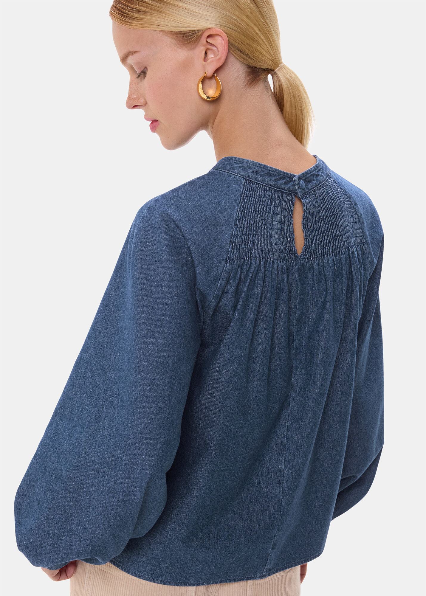 Smocked Denim Blouse | Whistles UK