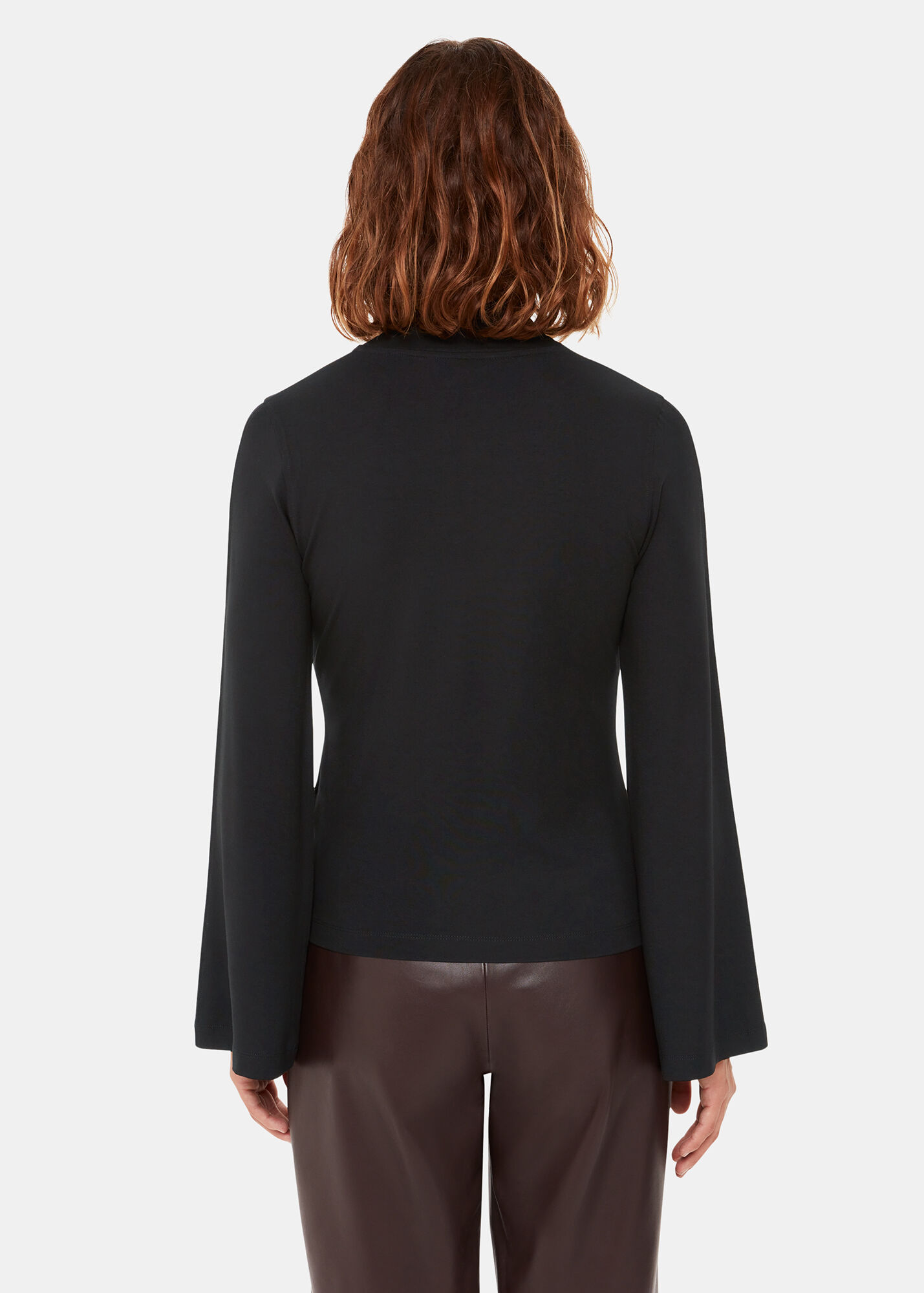 Black Wide Sleeve High Neck Top | WHISTLES | Whistles UK