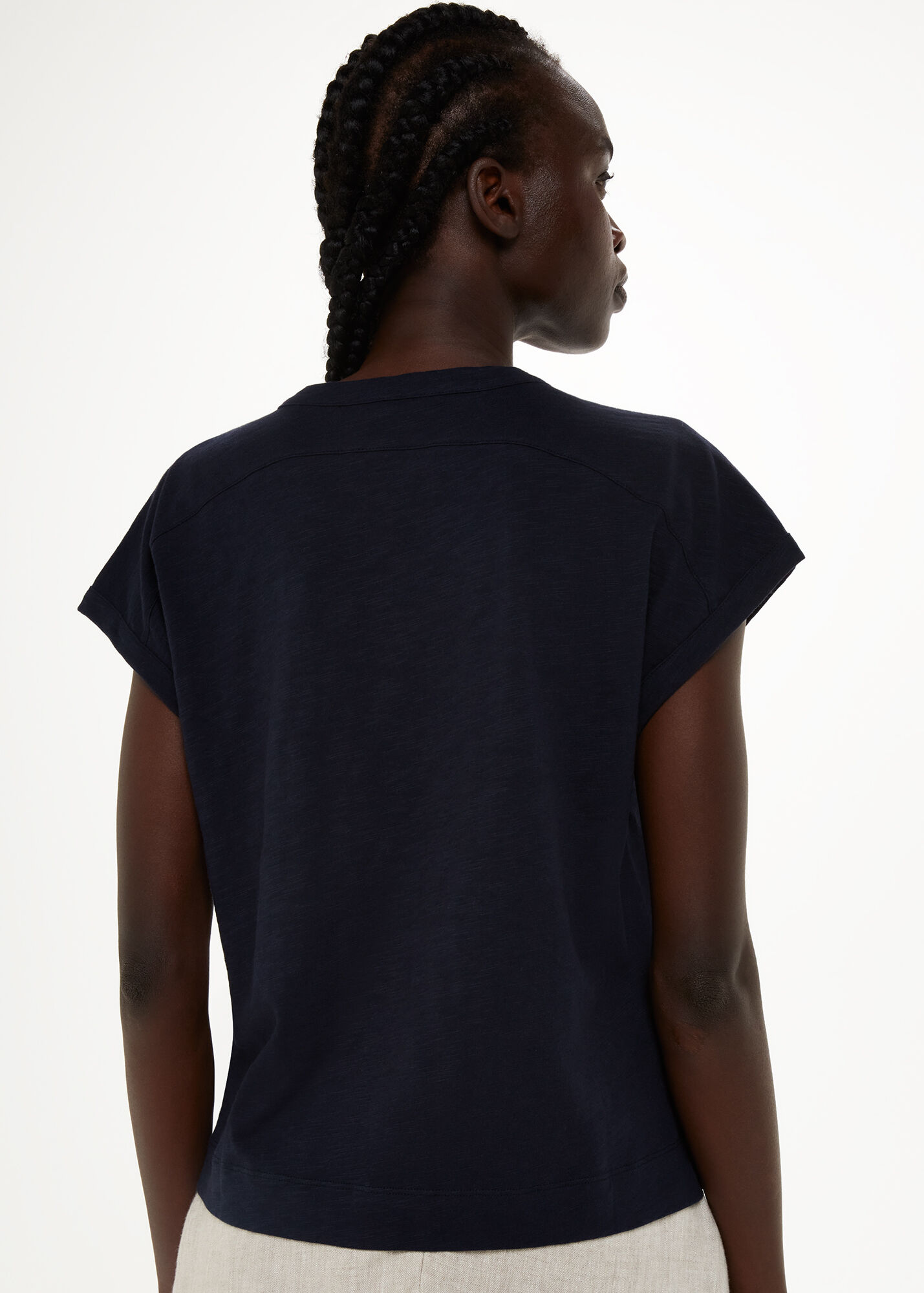 Navy Aubrie Button Through Top | WHISTLES