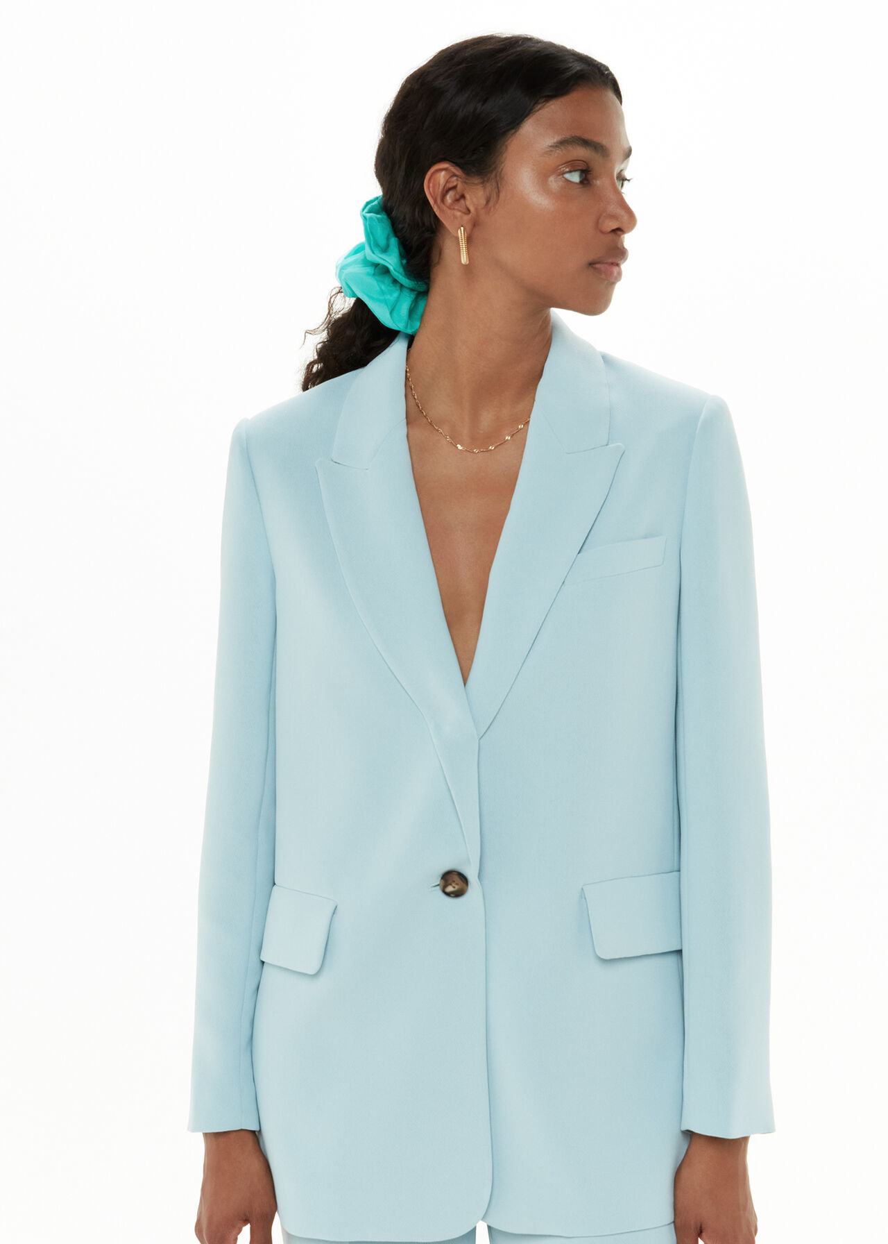 Turquoise Organza Silk Scrunchie | WHISTLES