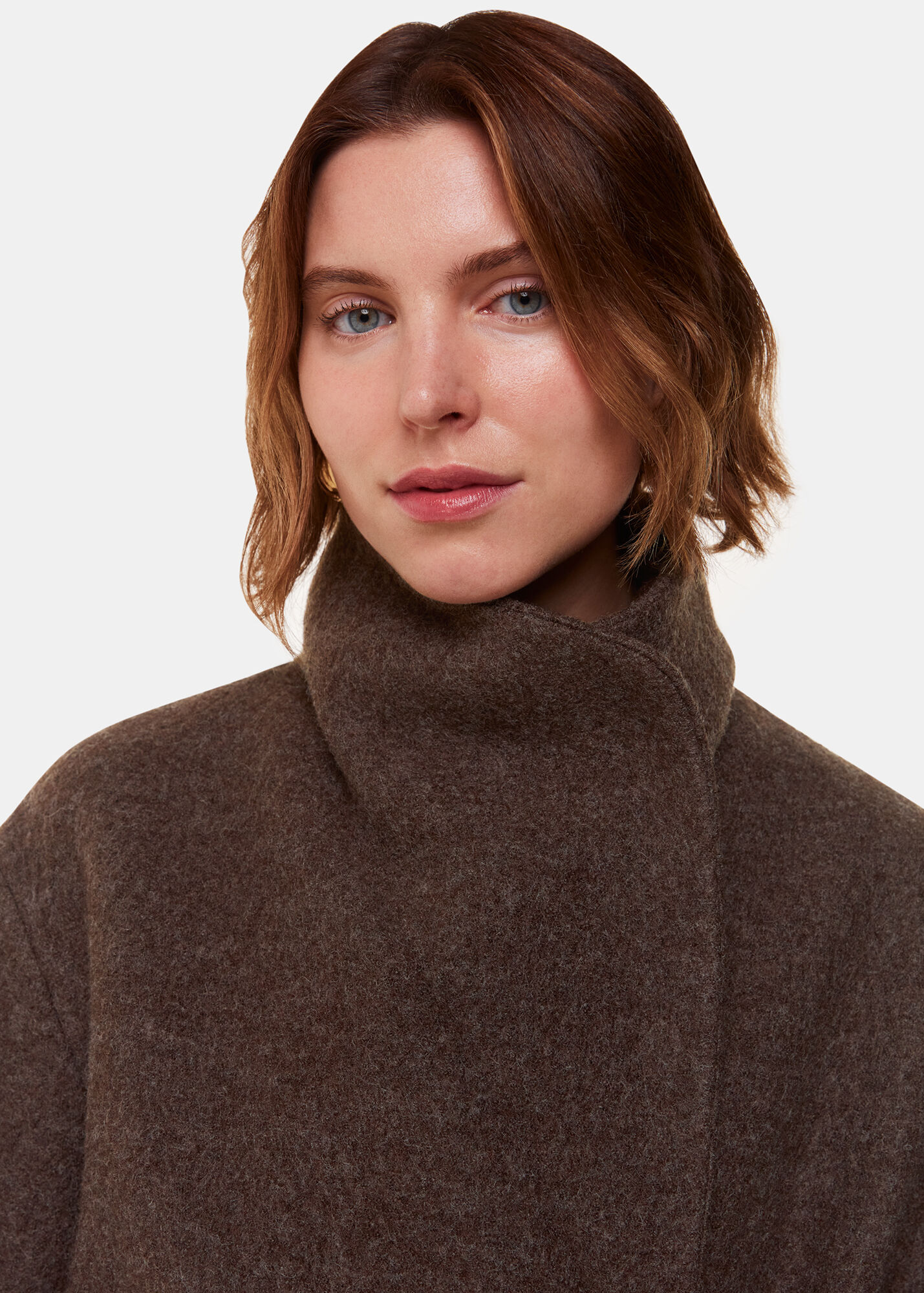 Taupe Morgan Funnel Neck Coat | WHISTLES | Whistles UK