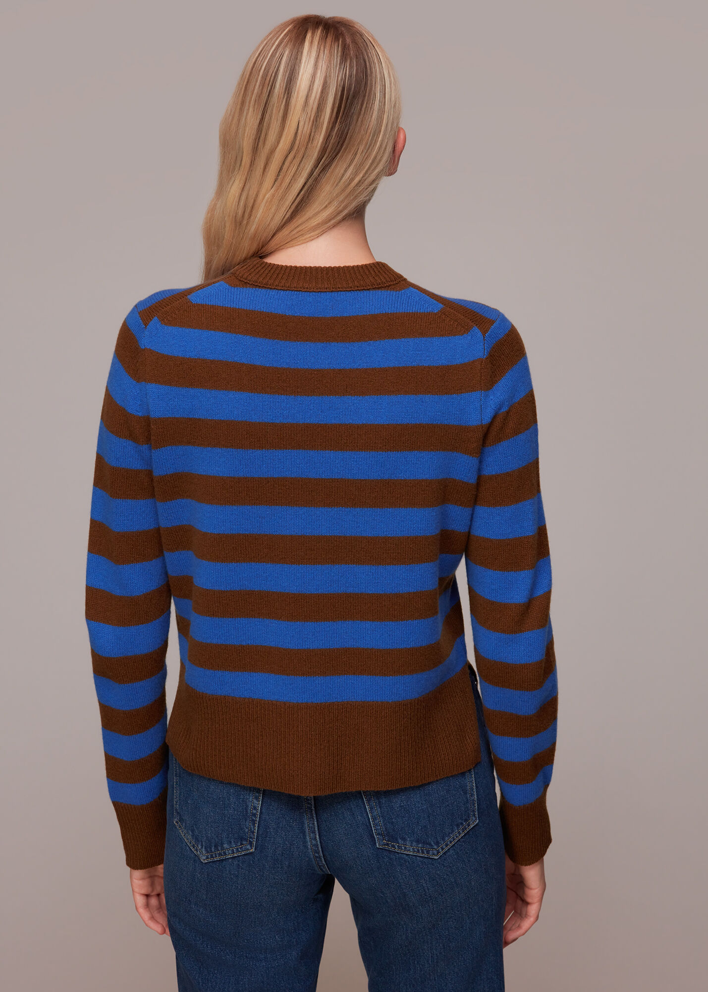 Blue/Multi Stripe Wool Jumper | WHISTLES | Whistles UK