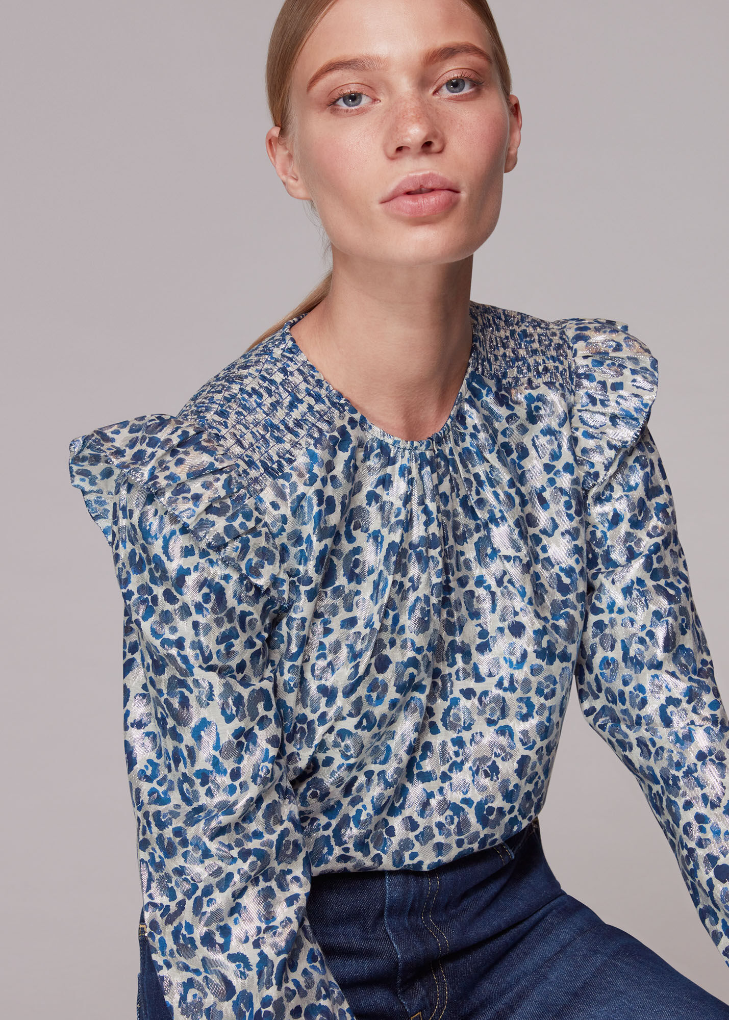 Multicolour Animal Metallic Blouse | WHISTLES