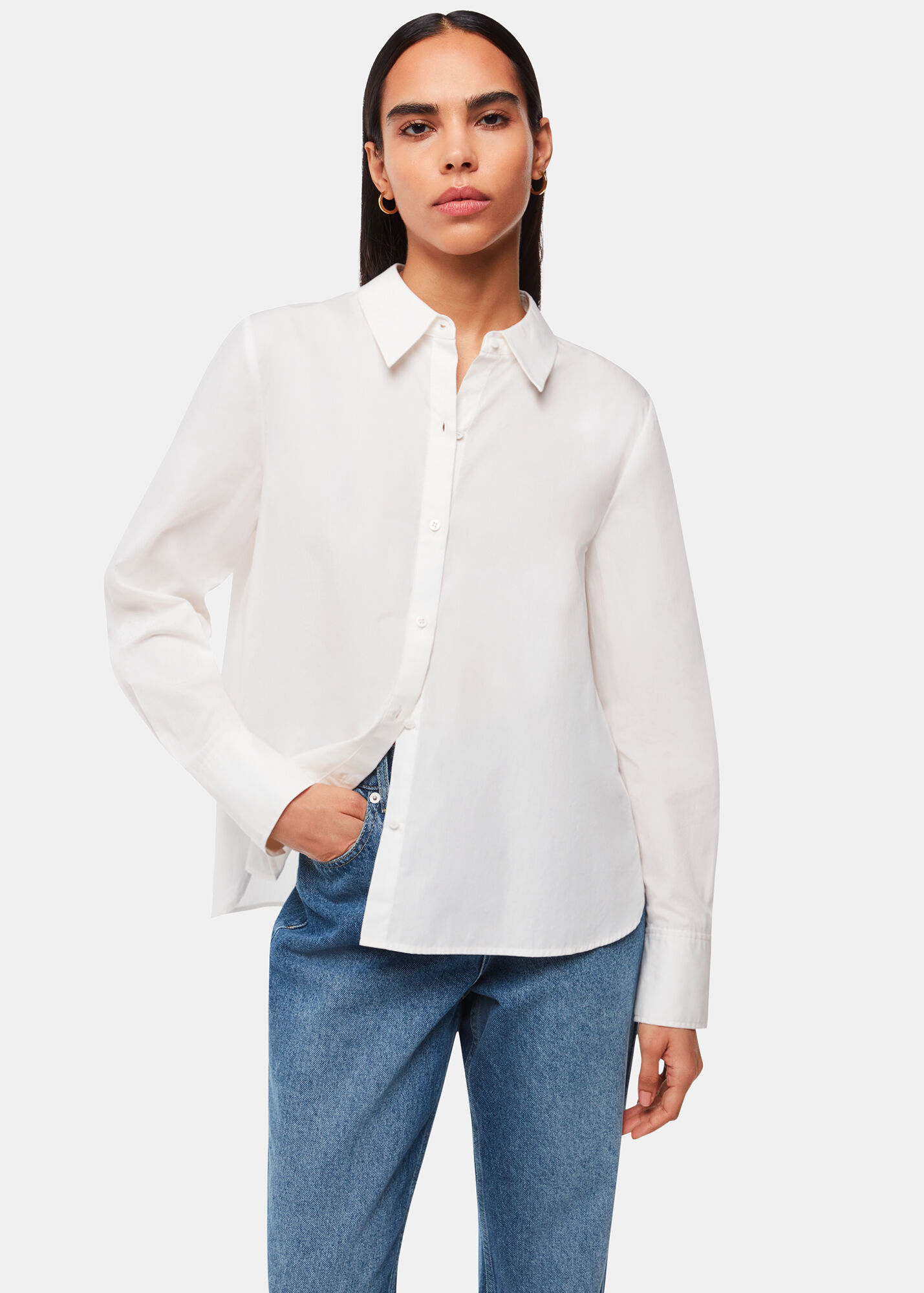 White Cotton Shirt | Boxy Fit | Shop Now at Whistles | Whistles AU