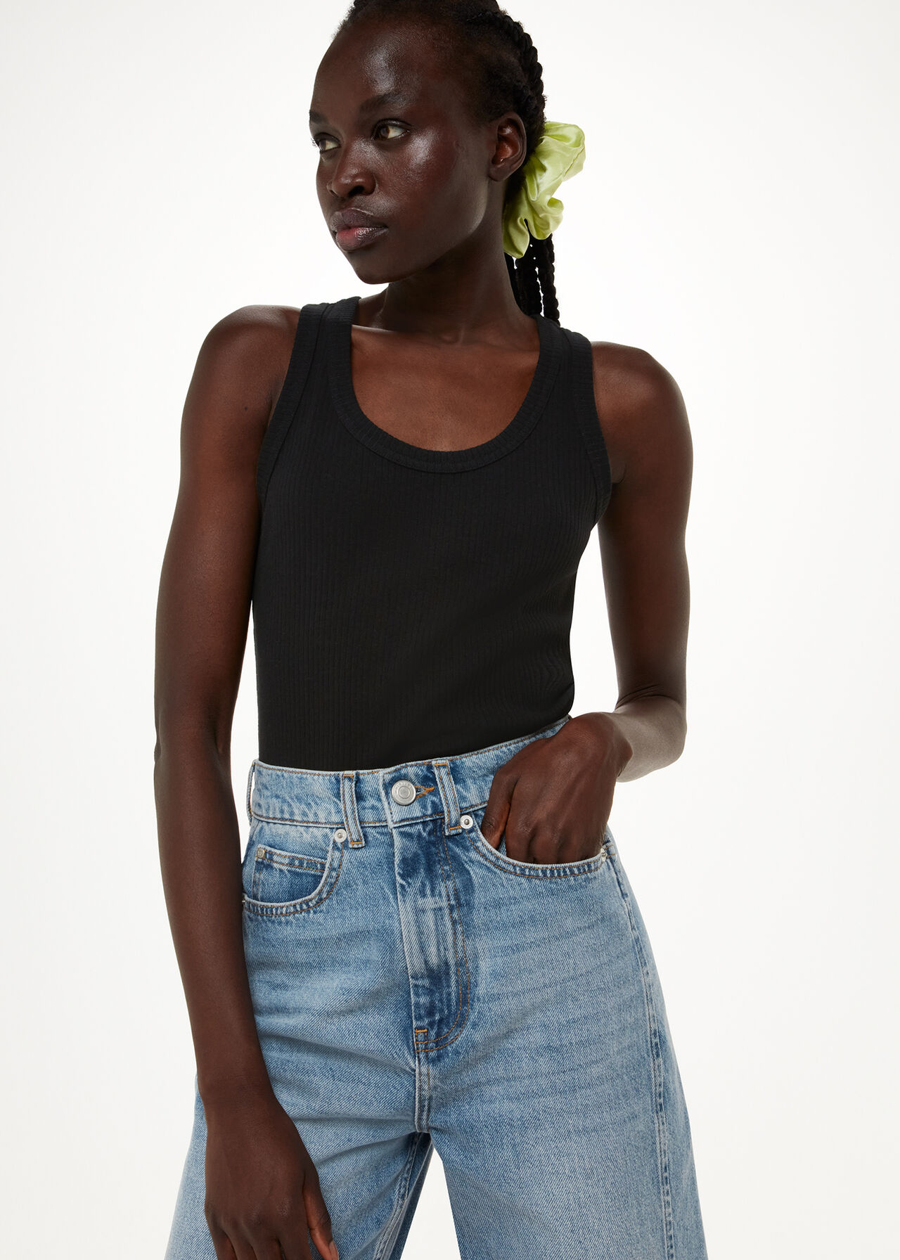 Black Ultimate Ribbed Scoop Vest | WHISTLES | Whistles US