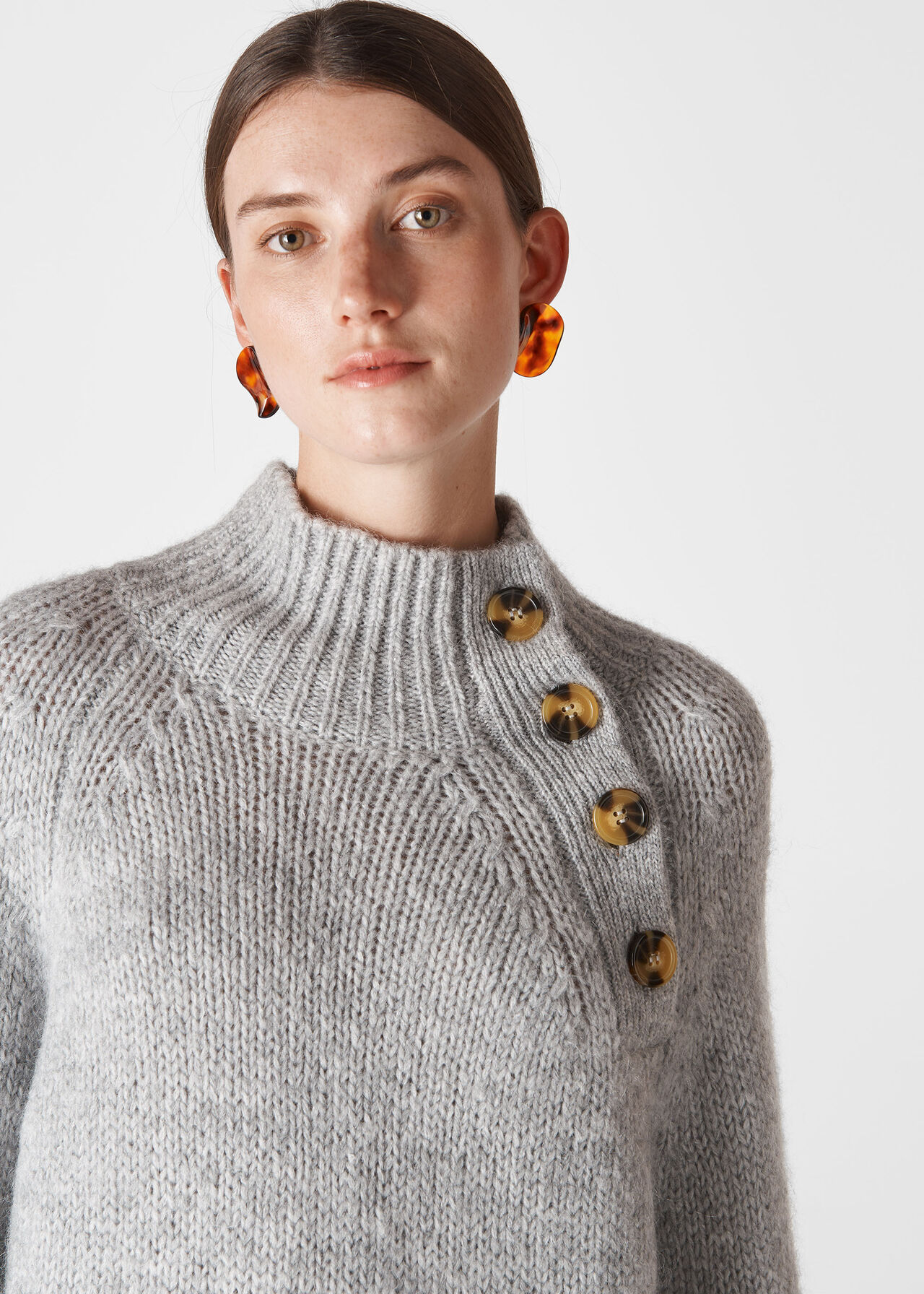 Button Neck Knit | WHISTLES
