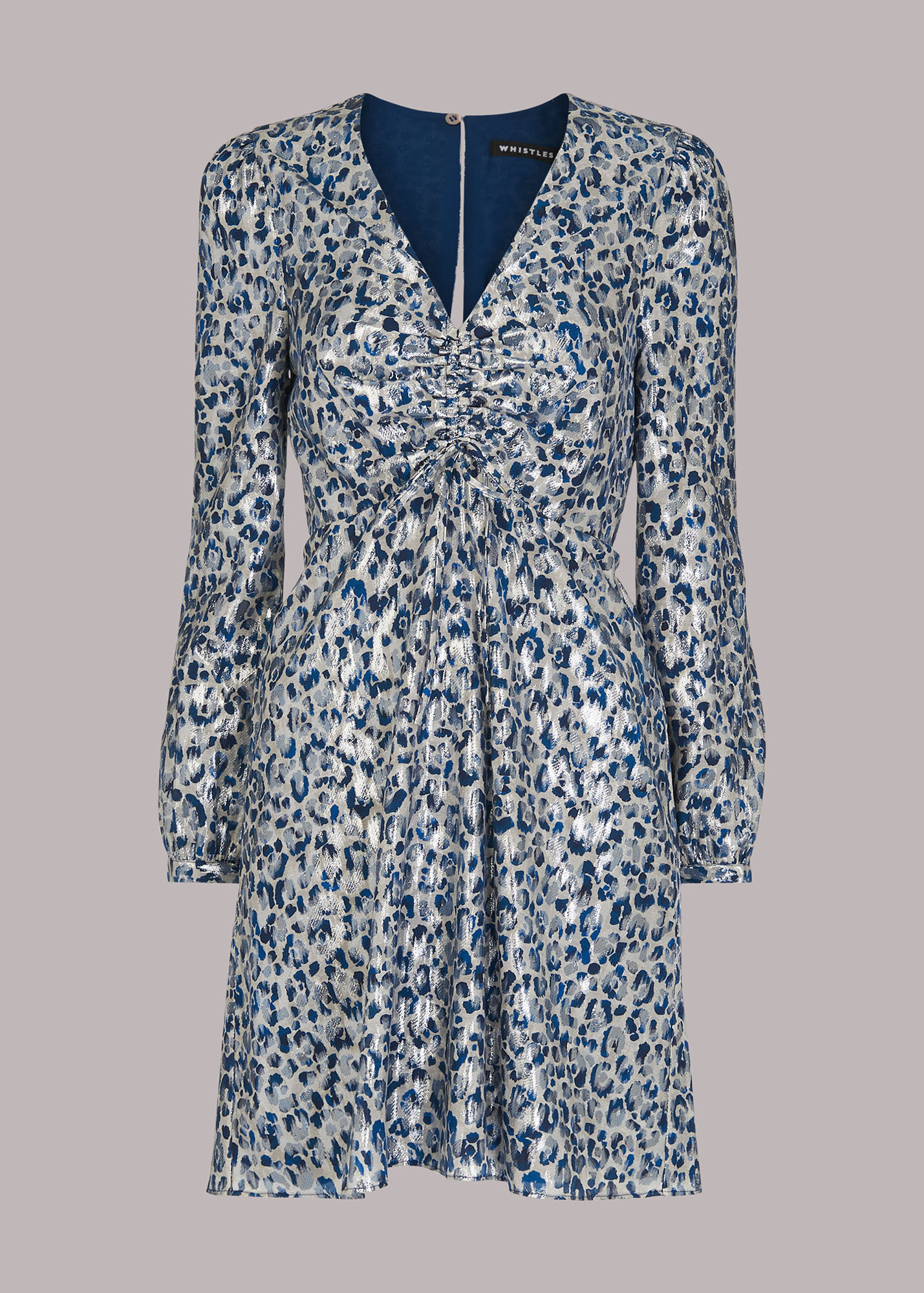 Multicolour Josie Metallic Silk Mix Dress | WHISTLES | Whistles UK