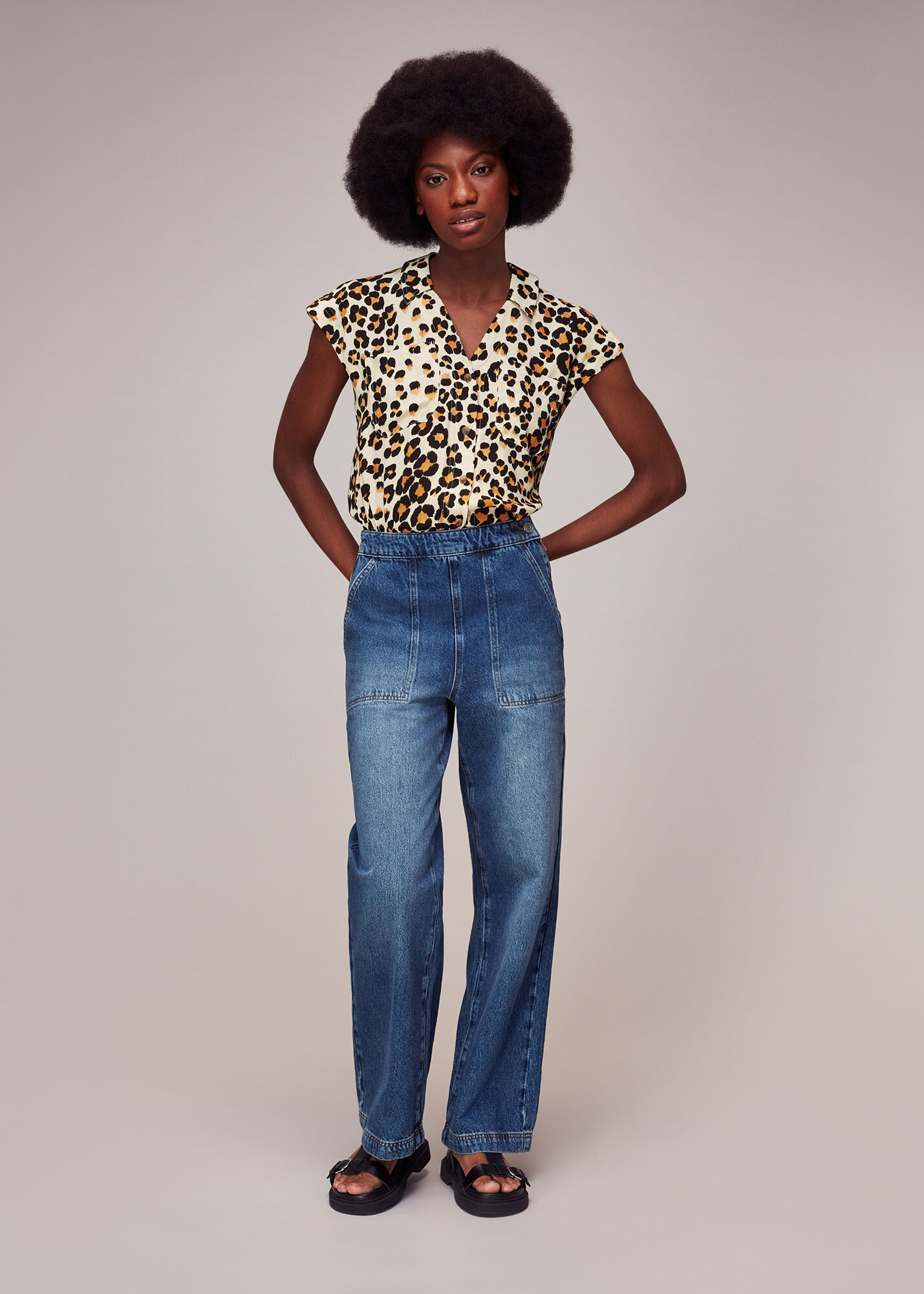 Painted Leopard Print Shirt | WHISTLES | Whistles UK