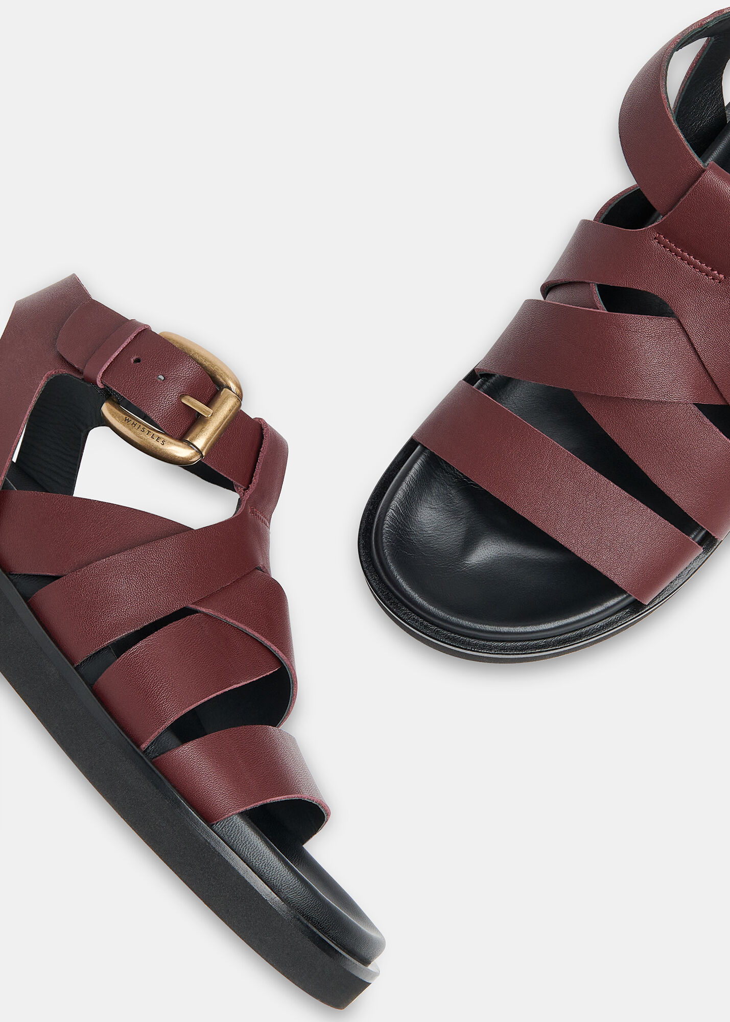 Burgundy Ezra Strappy Sandal | WHISTLES | Whistles UK